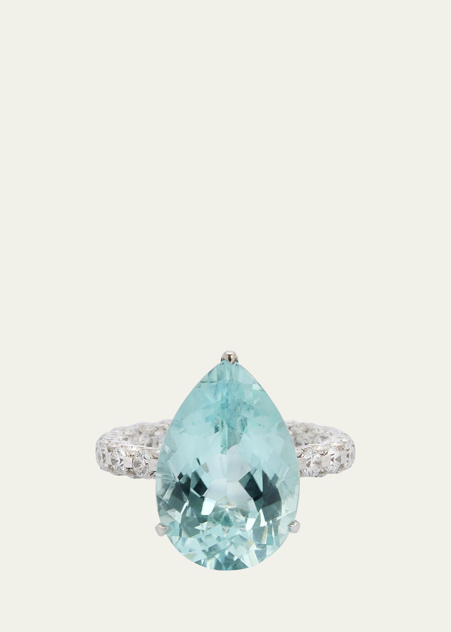 Boghossian White Gold Ring with Paraiba and Diamonds - Bergdorf Goodman