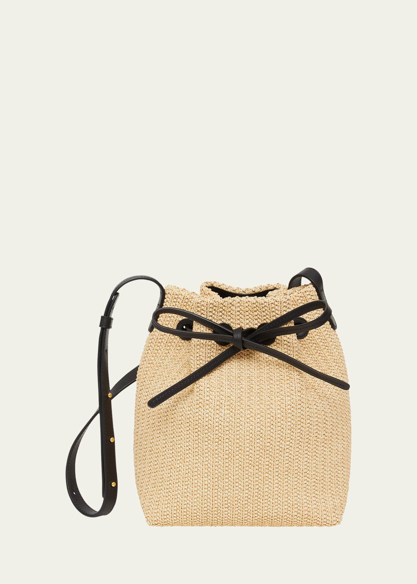 Mansur Gavriel Mini Drawstring Raffia Bucket Bag - Bergdorf Goodman