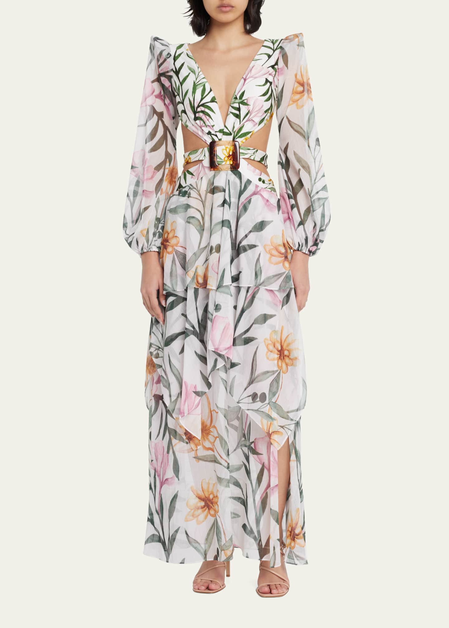 PatBO Jasmin Belted Cutout Maxi Dress - Bergdorf Goodman