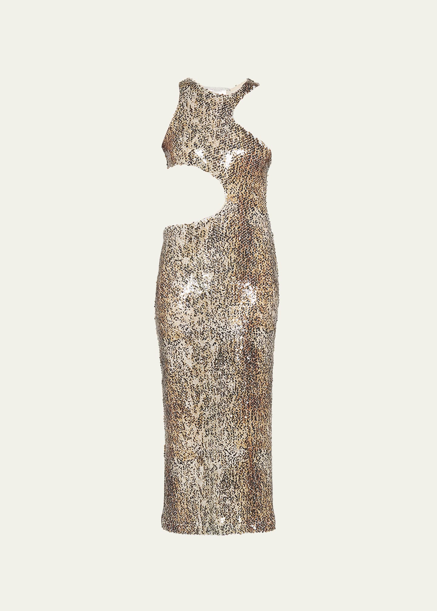 Stella McCartney Ocelot Sequin Midi Dress w/ Cutout Details - Bergdorf Goodman