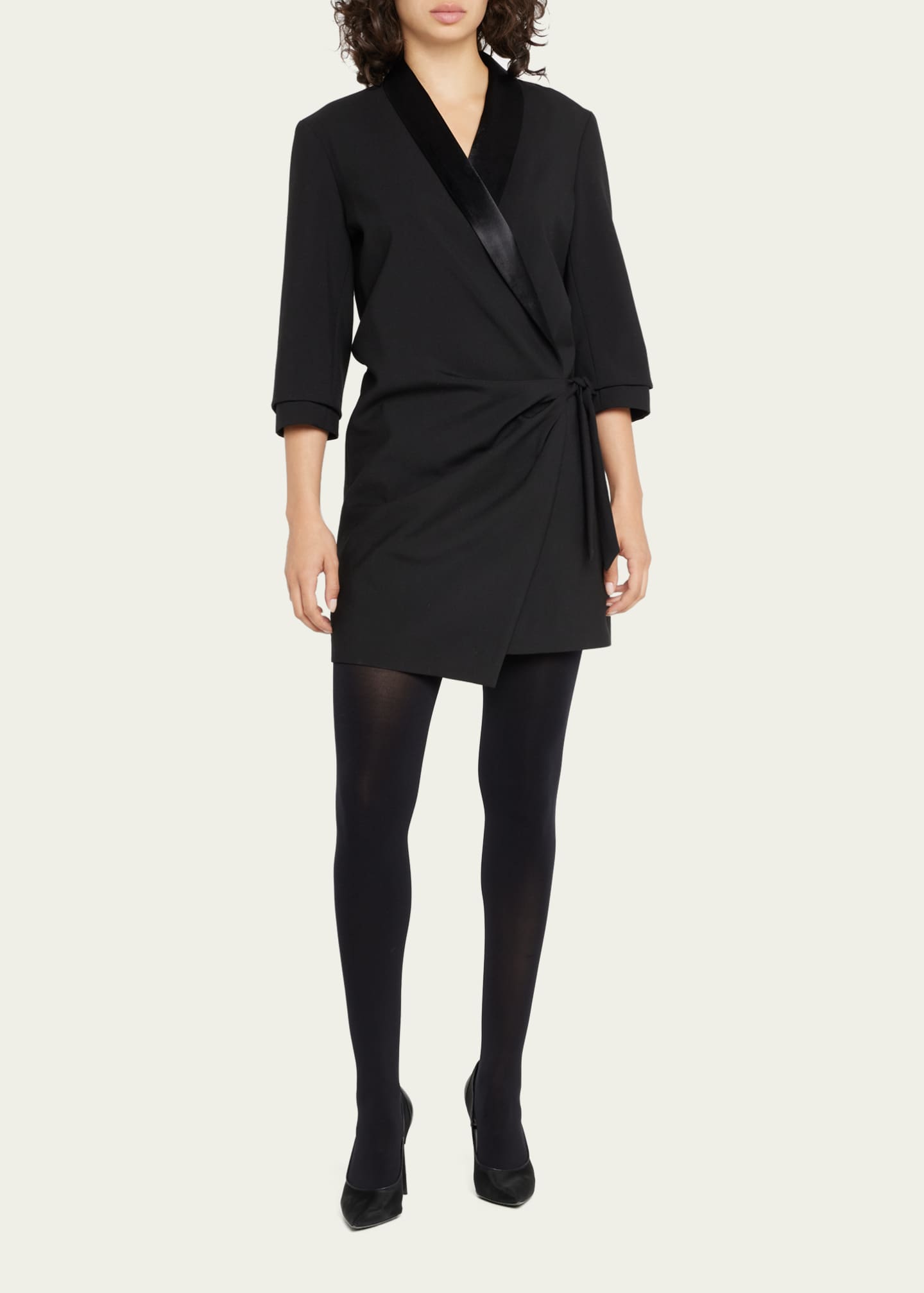 FRAME Mini Tuxedo Wrap Dress - Bergdorf Goodman