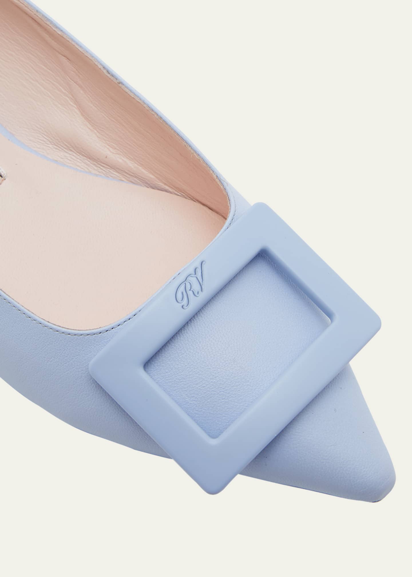 Roger Vivier Gommettine Ball Buckle Leather Ballerina Flats - Bergdorf ...