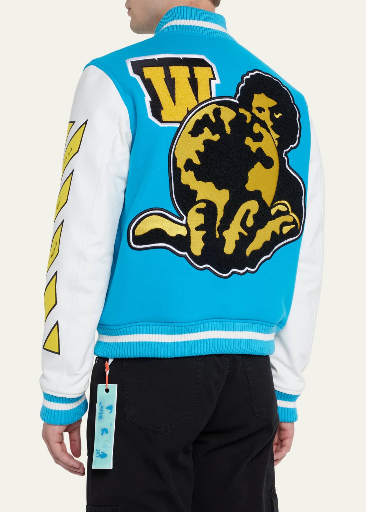 Off-White Men's World Logo Varsity Jacket - Bergdorf Goodman