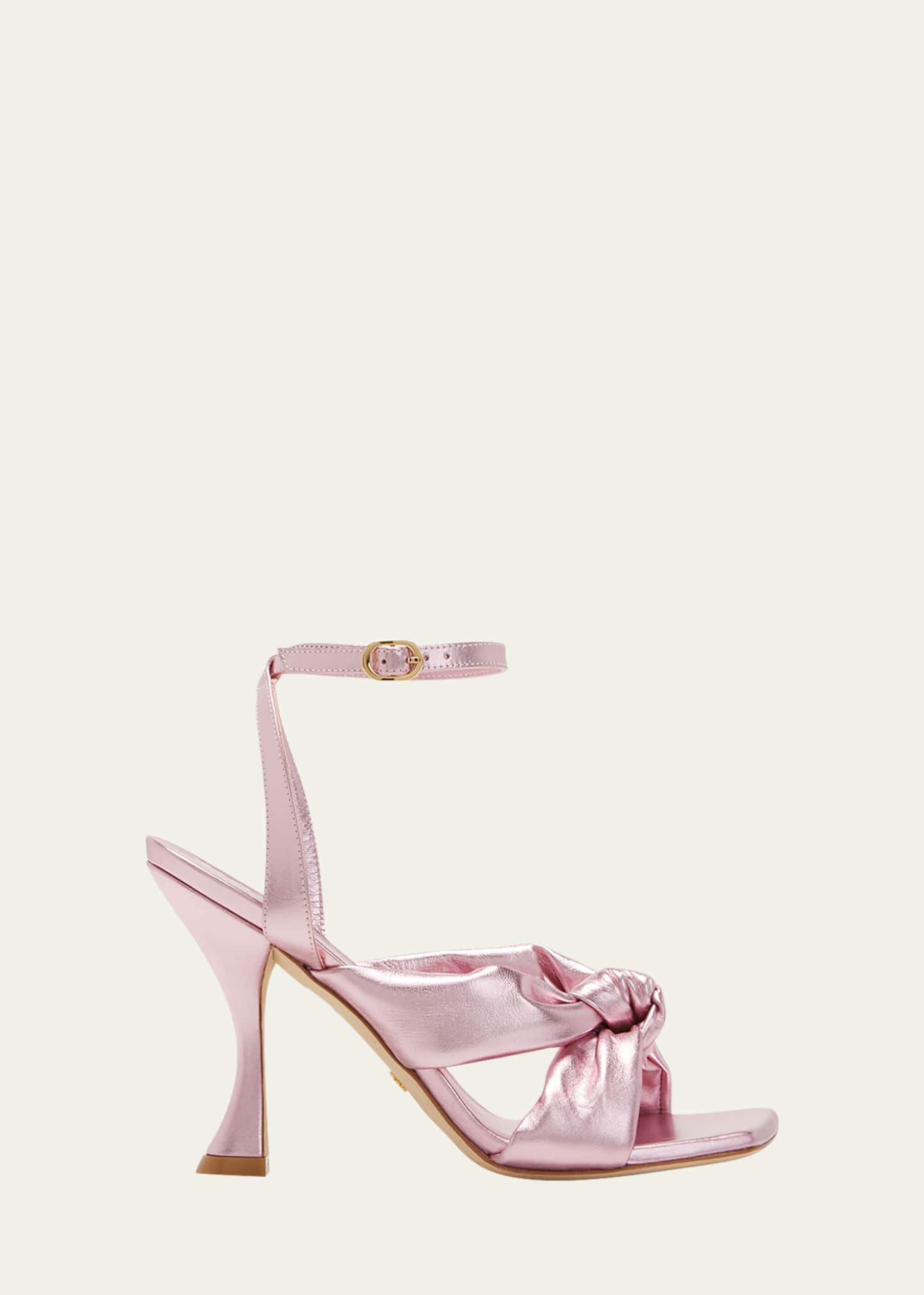 Stuart Weitzman Playa Metallic Knot Ankle-Strap Sandals - Bergdorf Goodman