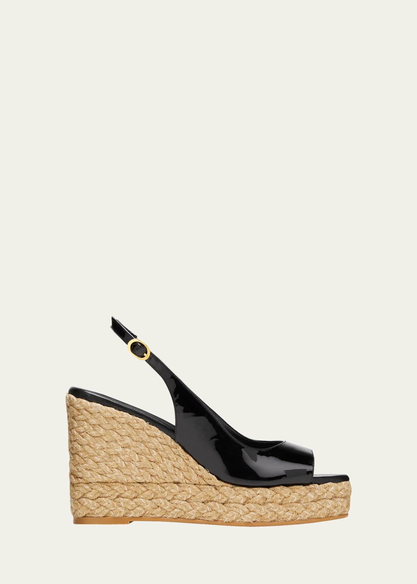 Stuart Weitzman Island Patent Slingback Espadrille Sandals - Bergdorf ...