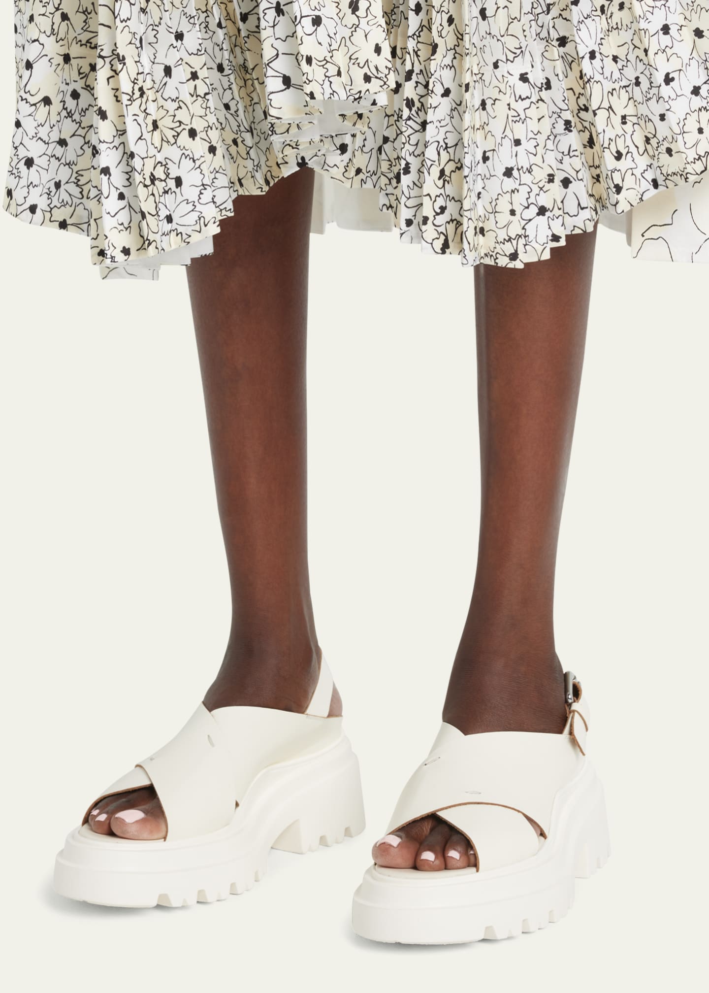 Plan C Bicolor Chunky Slingback Loafer Sandals - Bergdorf Goodman