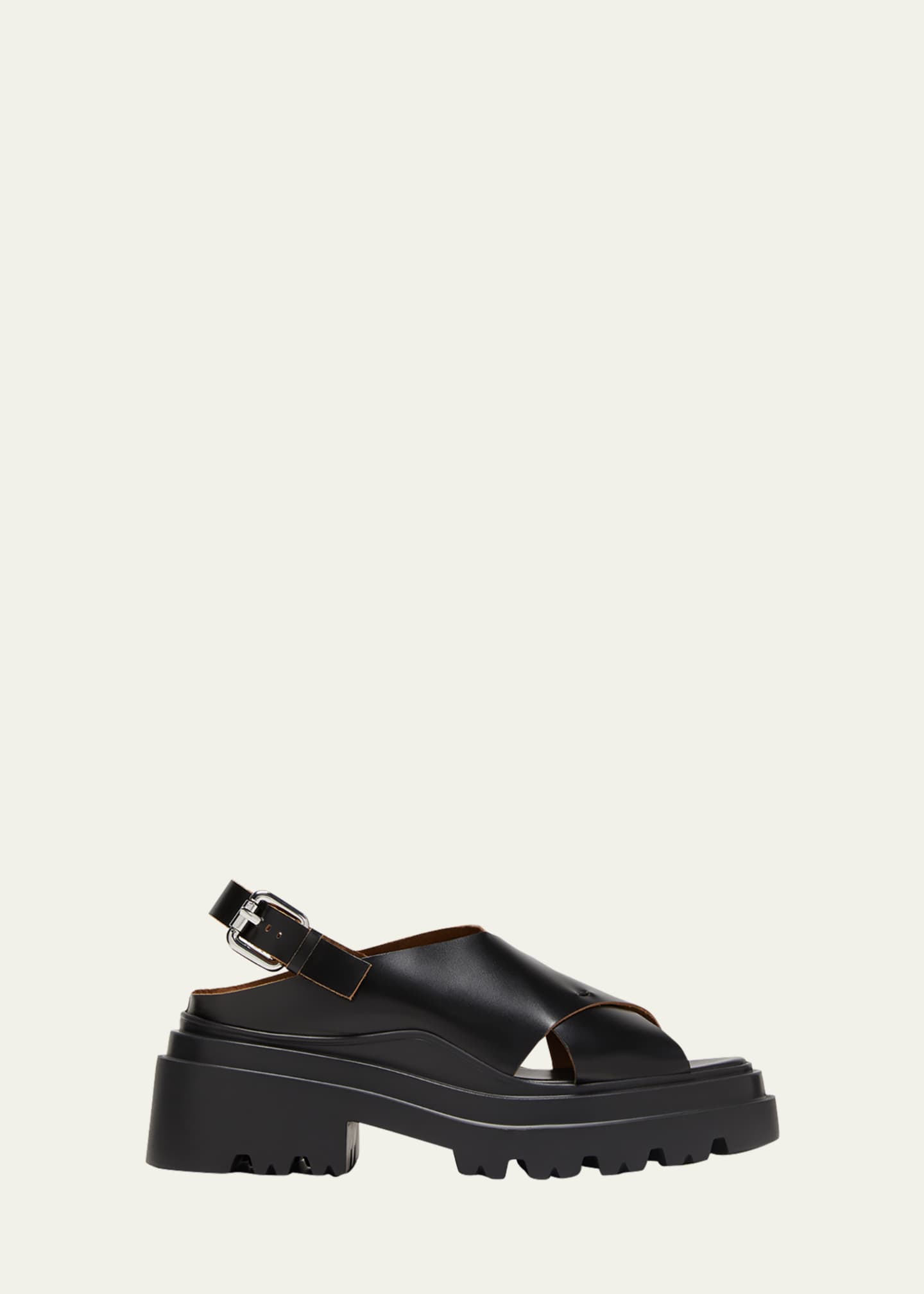 Plan C Calfskin Crisscross Slingback Sandals - Bergdorf Goodman