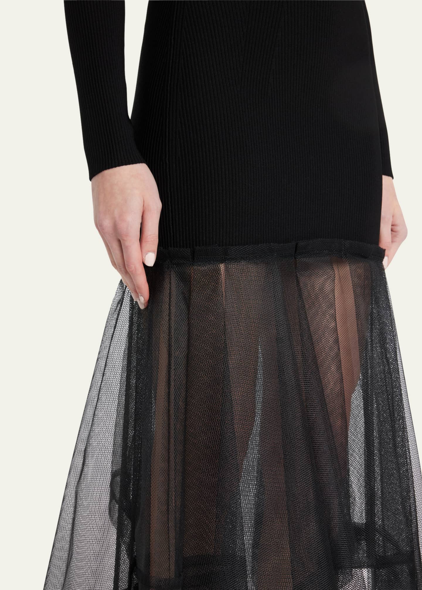 Alexander McQueen Asymmetric Volume Dress with Organza Skirt - Bergdorf ...