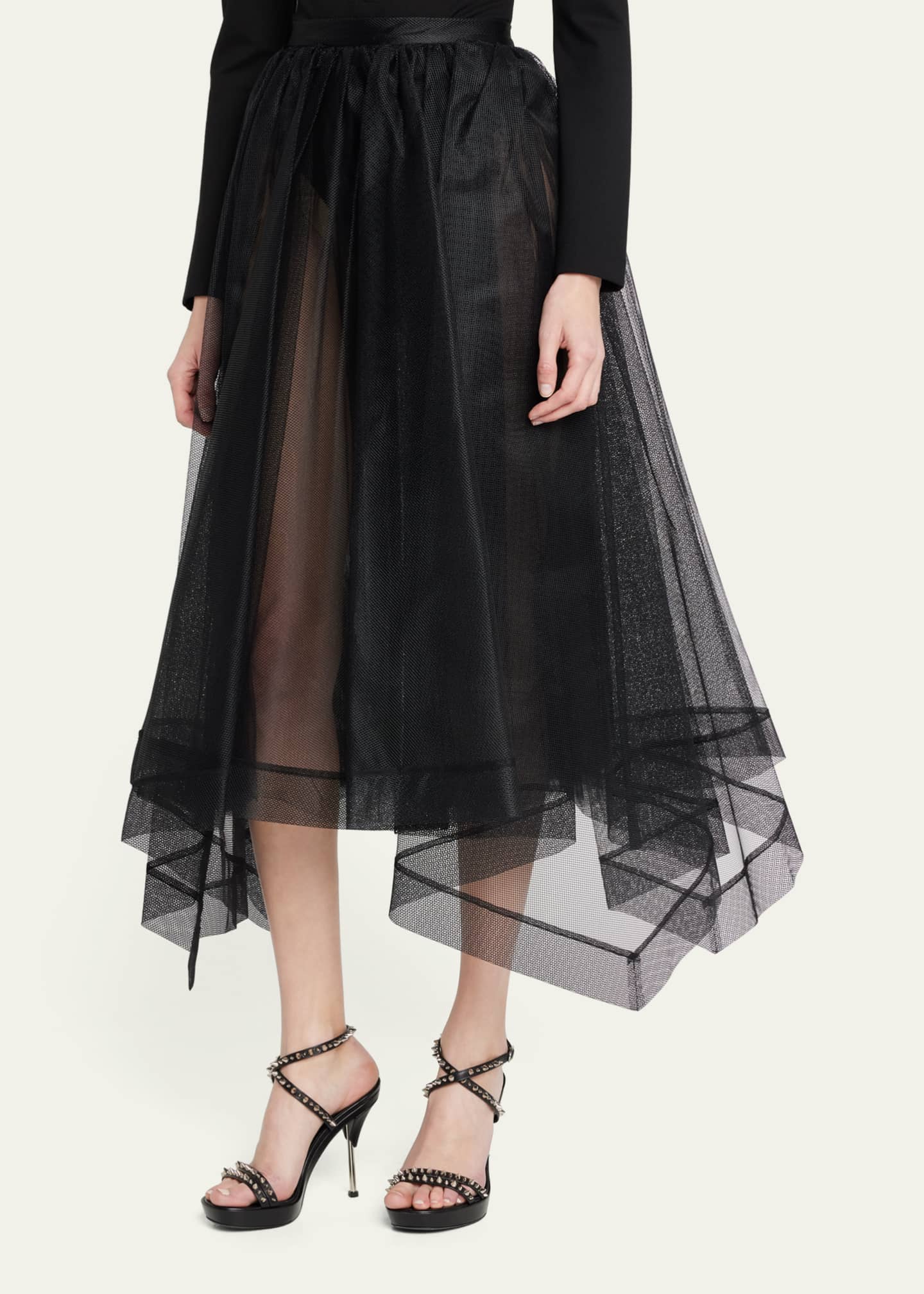 Alexander McQueen Organza Asymmetric Layered Skirt - Bergdorf Goodman