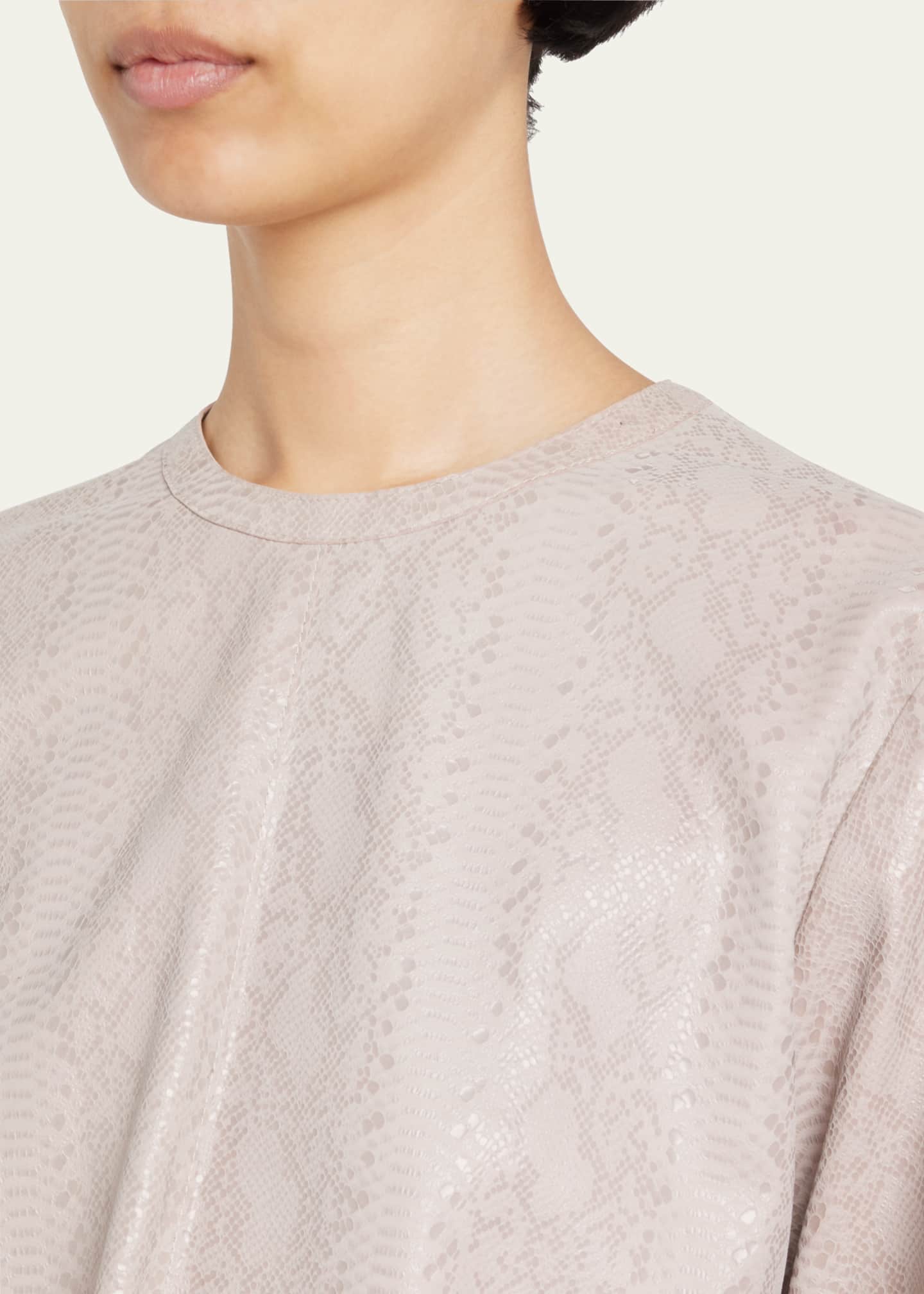 Giorgio Armani Snake Effect Leather Top - Bergdorf Goodman