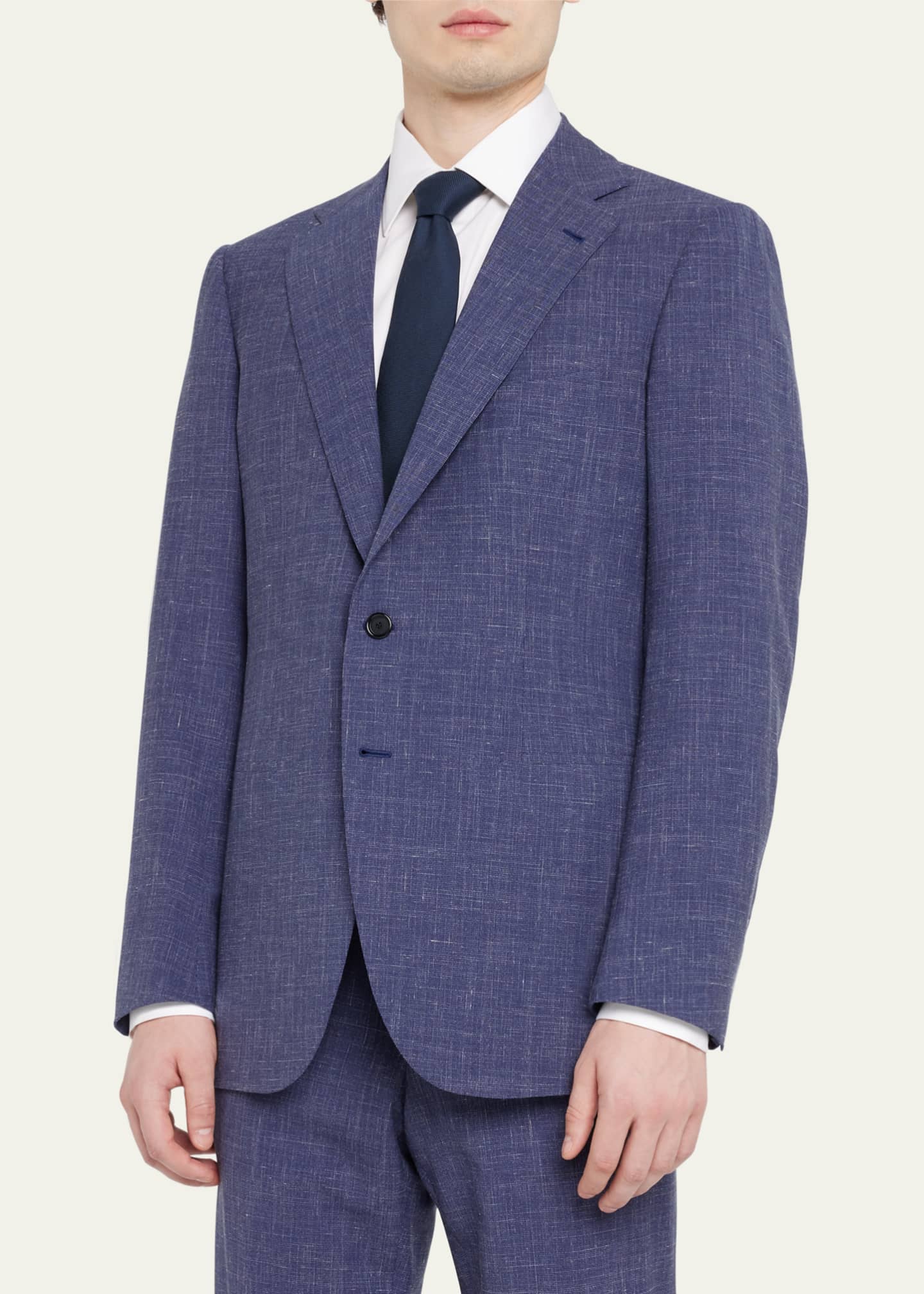 Cesare Attolini Men's Micro Houndstooth Wool Suit - Bergdorf Goodman
