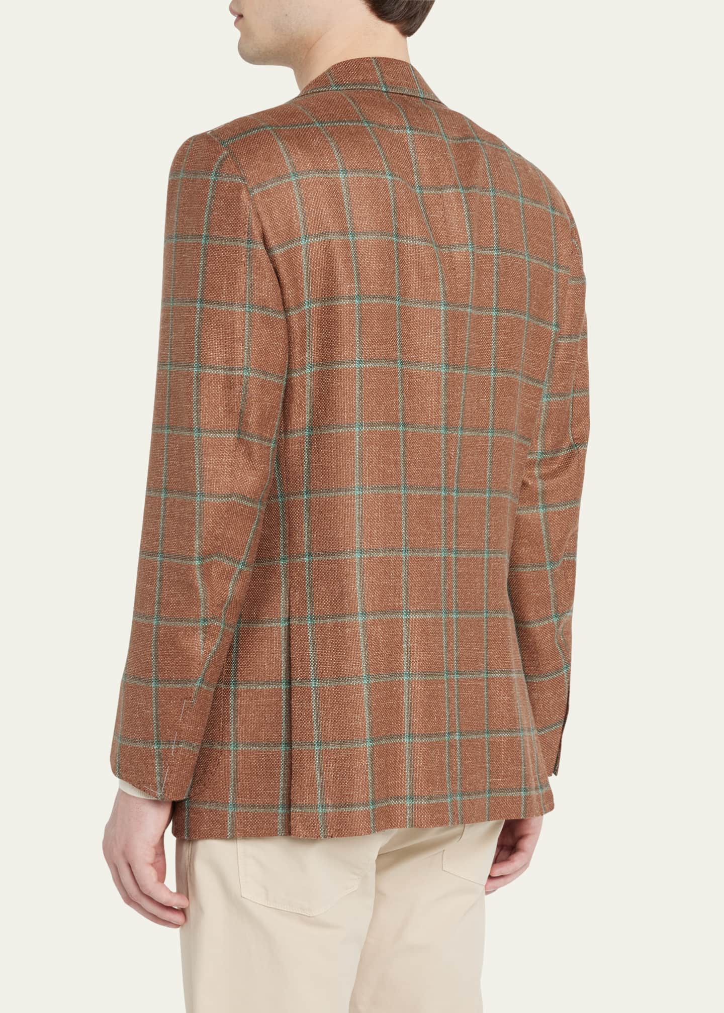 Cesare Attolini Men's Windowpane Check Sport Jacket - Bergdorf Goodman