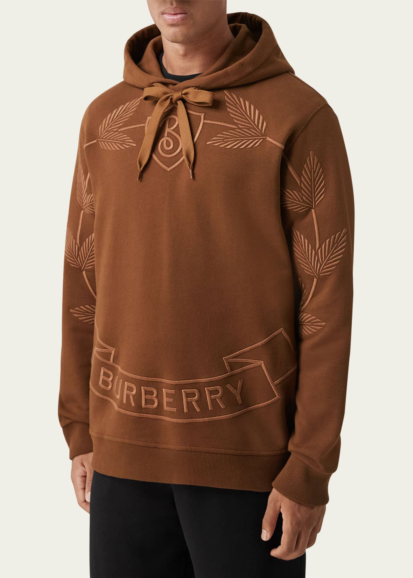 Burberry Men's Terry Embroidered Crest Hoodie - Bergdorf Goodman