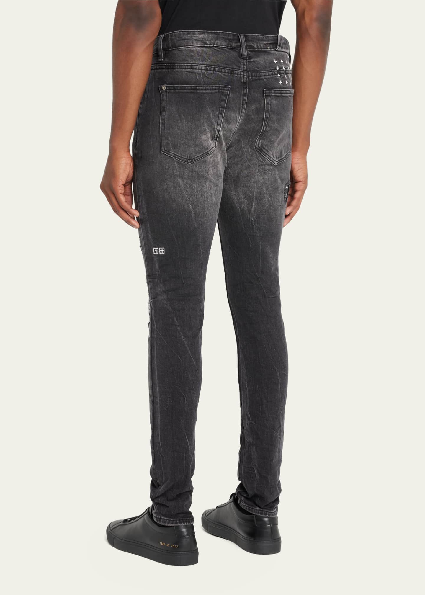 Ksubi Men's Slim-Fit Jeans w/ Streets Patchwork Detail - Bergdorf Goodman
