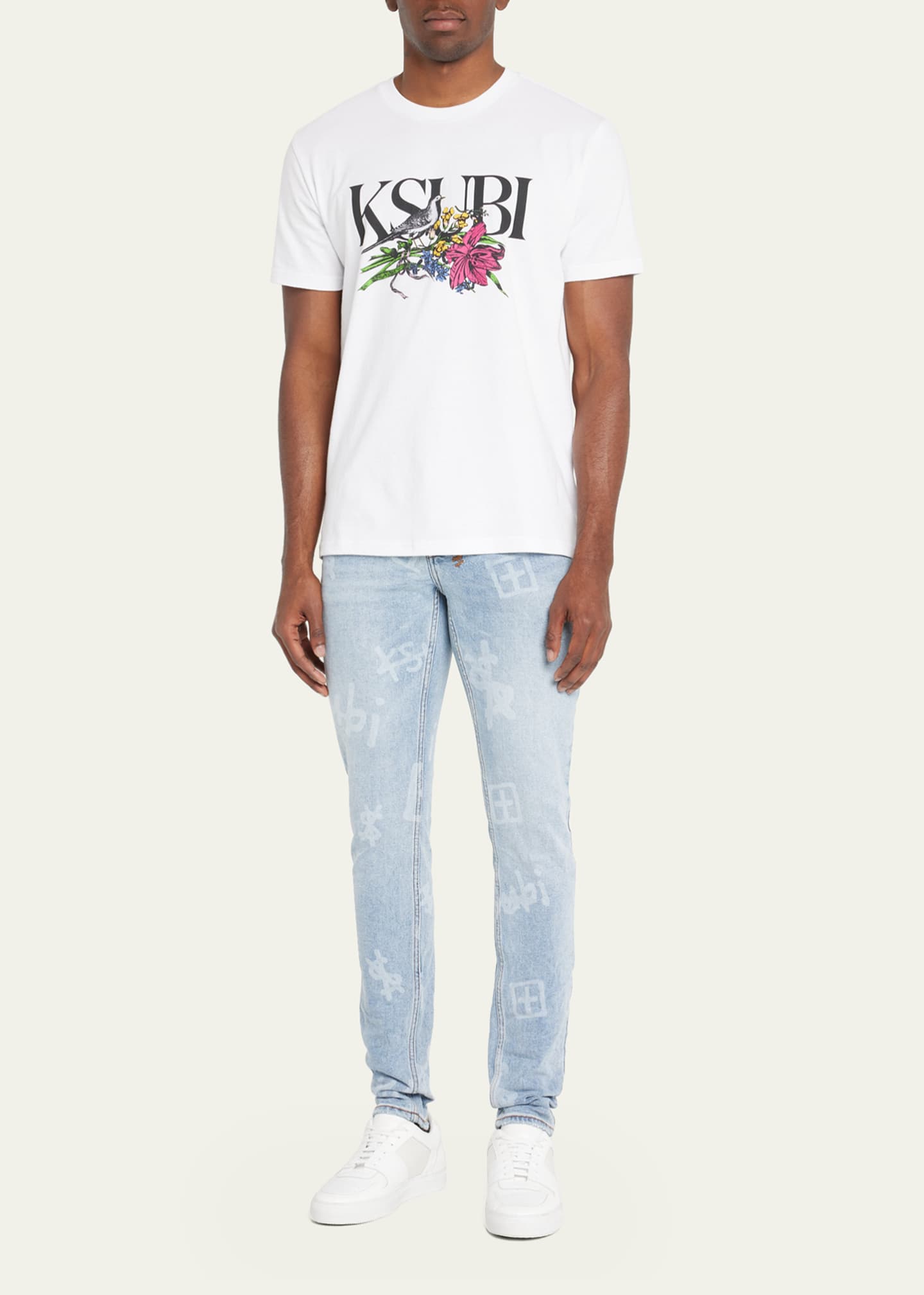 Ksubi Men's Logo T-Shirt w/ Floral Details - Bergdorf Goodman