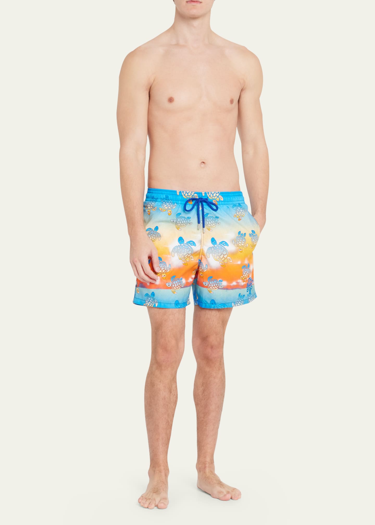 Vilebrequin Men's Moorea Sunset Ombre Turtle Swim Trunks - Bergdorf Goodman