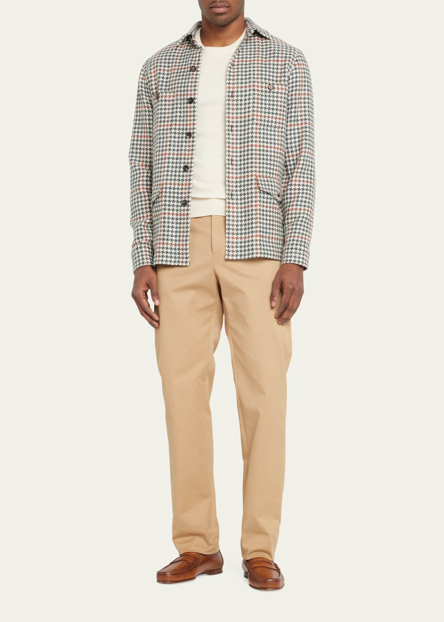 Cesare Attolini Men's Houndstooth Overshirt - Bergdorf Goodman