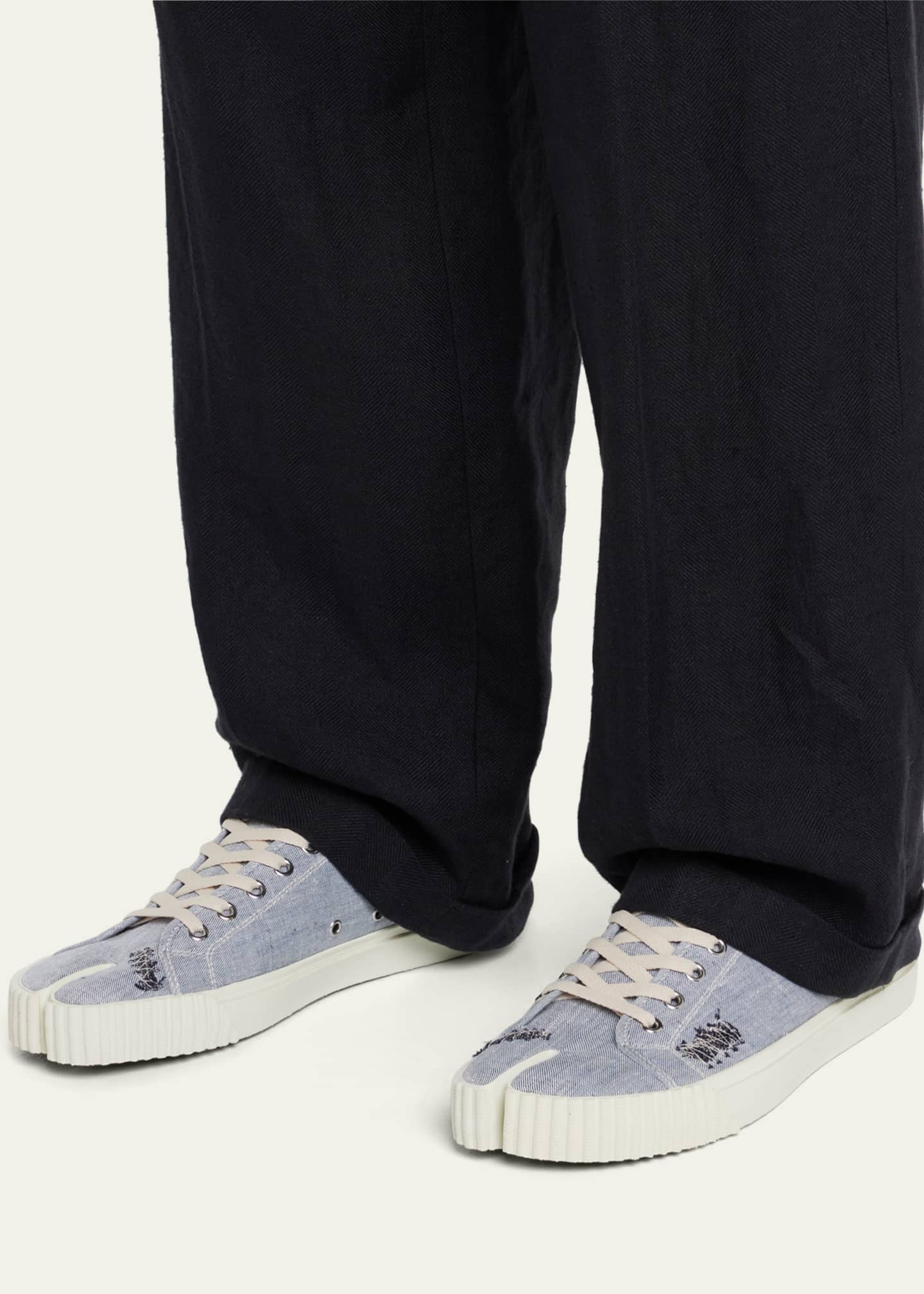 Maison Margiela Men's Tabi Toe Canvas Low-Top Sneakers - Bergdorf Goodman
