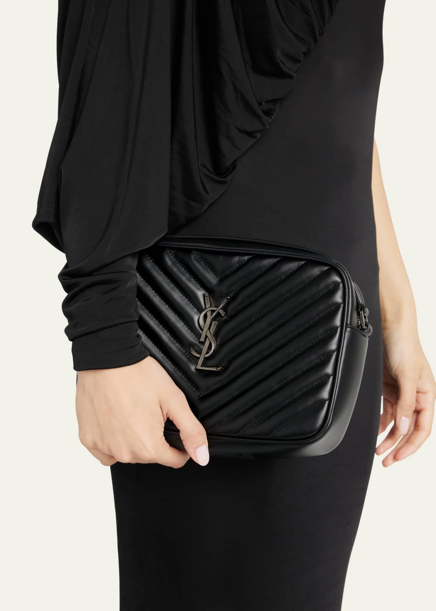 Saint Laurent Lou Medium YSL Camera Bag with Pocket and Tassel in ...