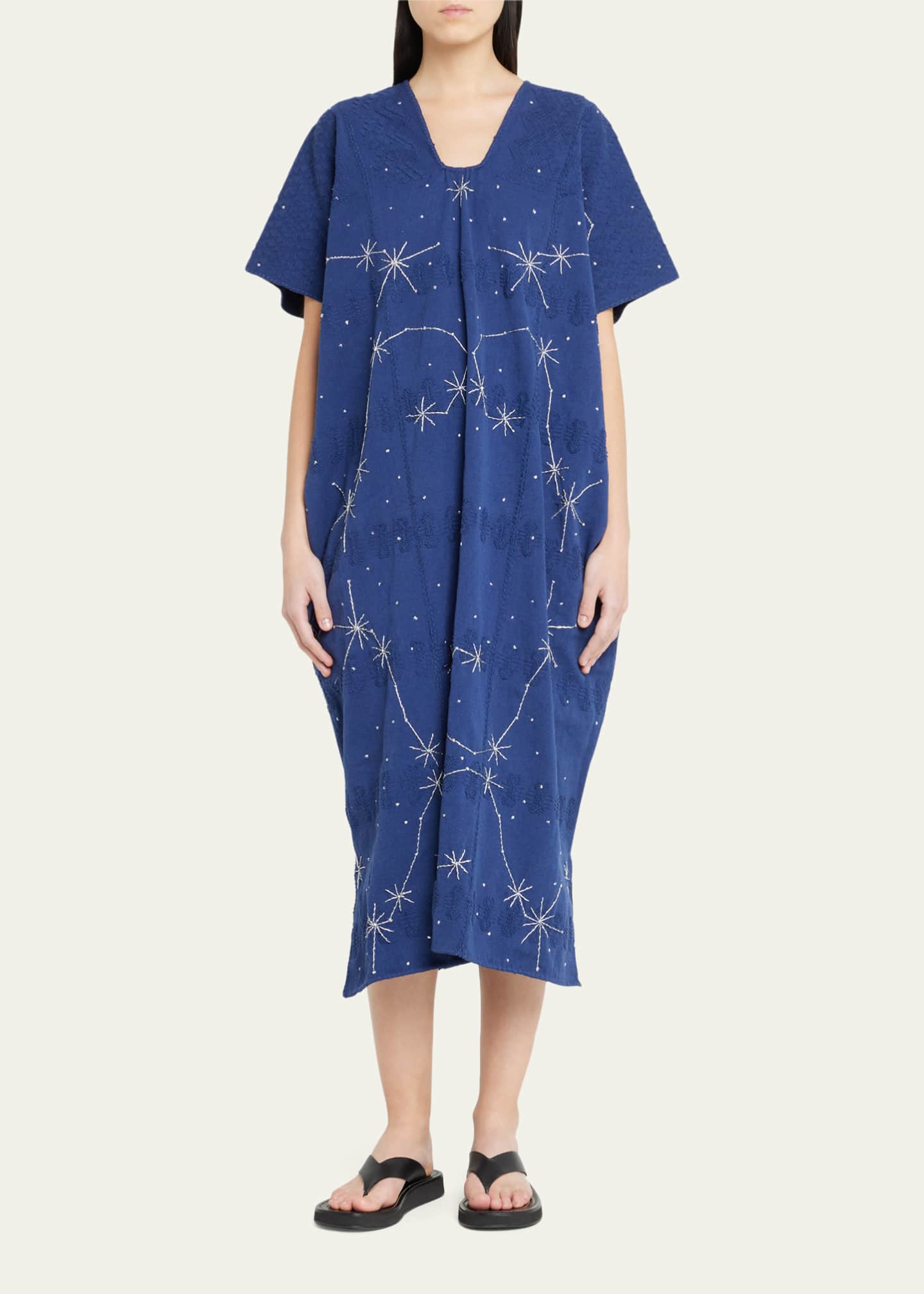 Pippa Holt Three-Panel Midi Kaftan With Galaxy Stars Embroidery ...
