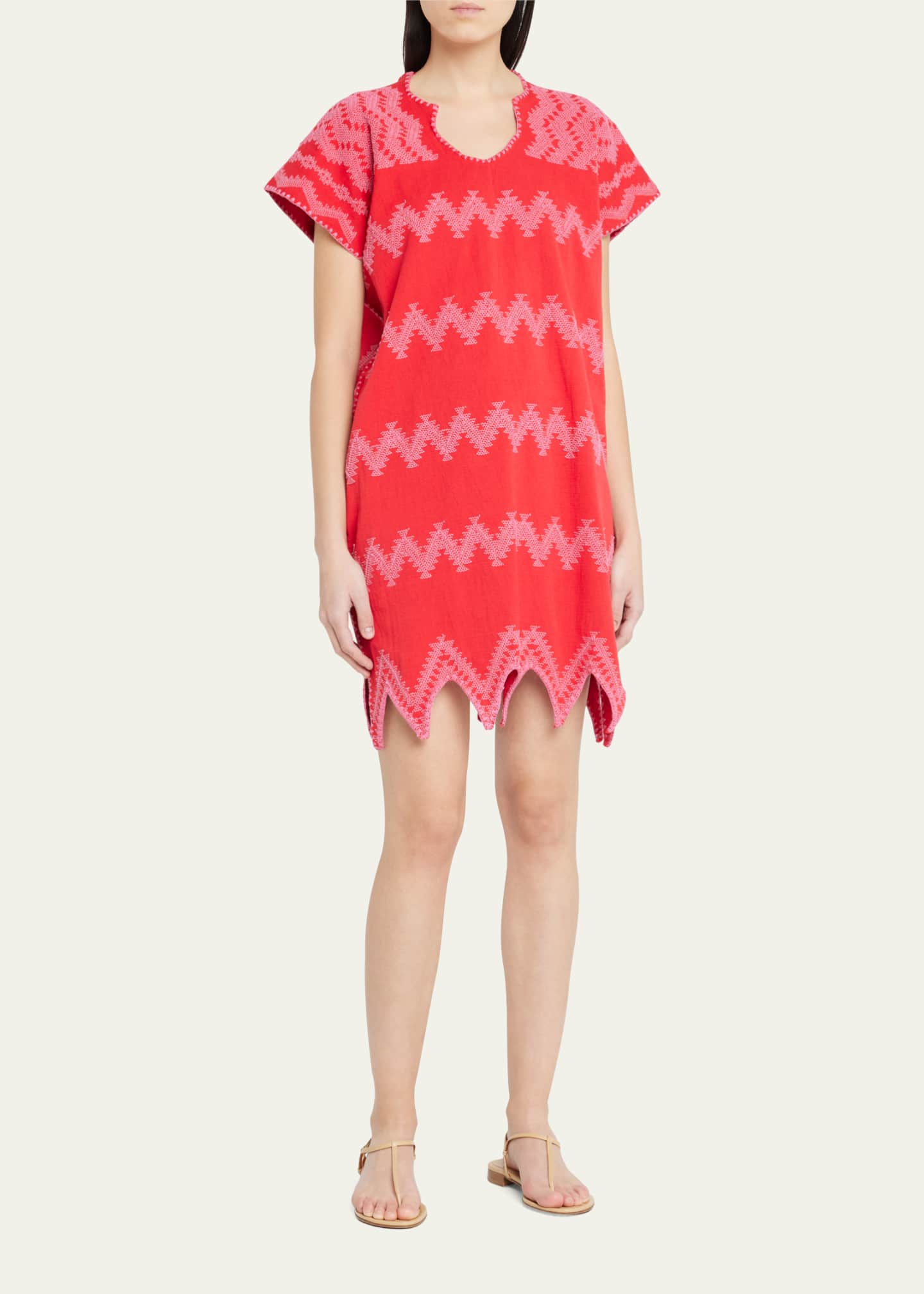 Pippa Holt Single-Panel Zig-Zag Mini Kaftan - Bergdorf Goodman