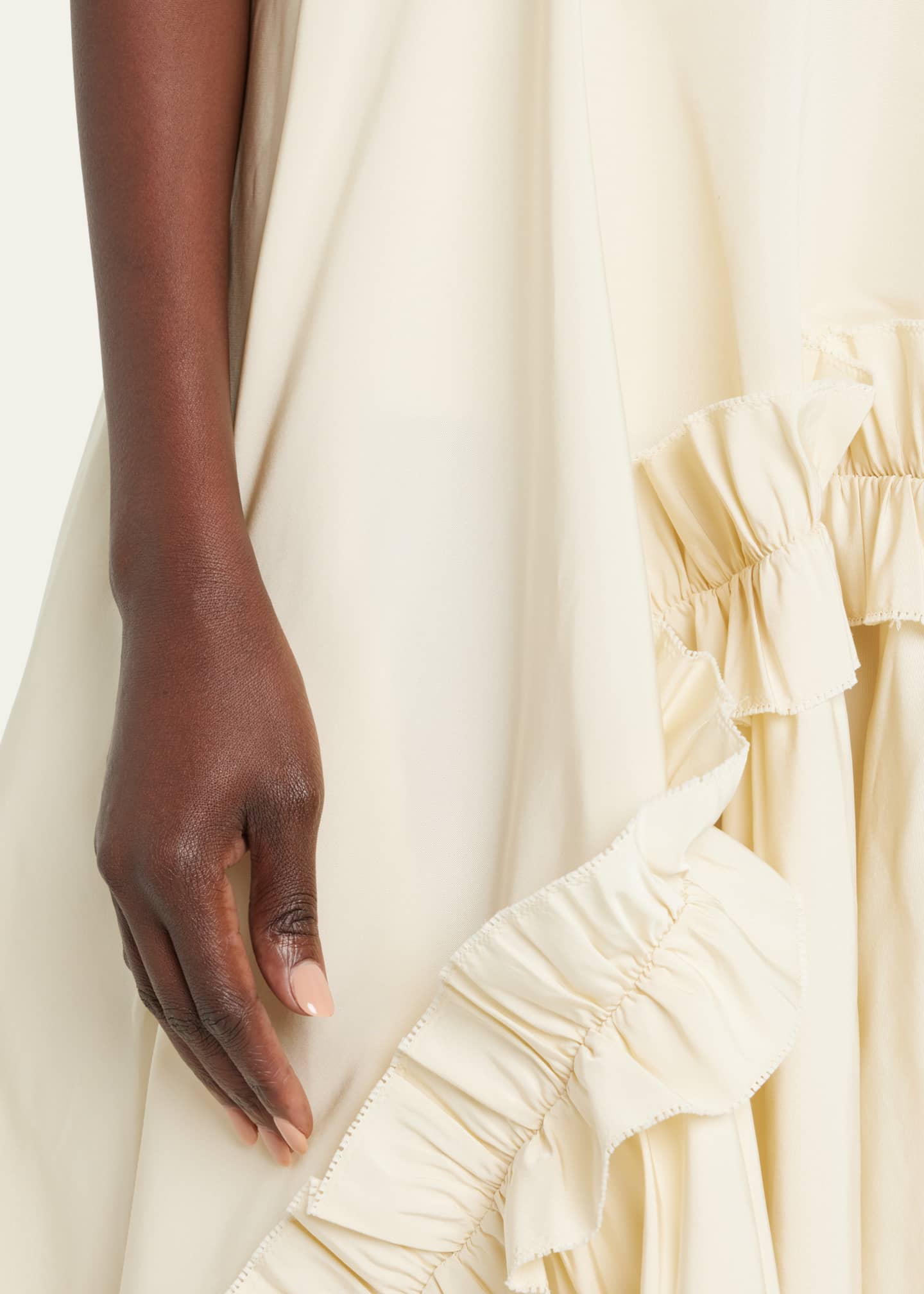 Alexander McQueen Circle-Cut Midi Skirt w/ Ruffle Detail - Bergdorf Goodman