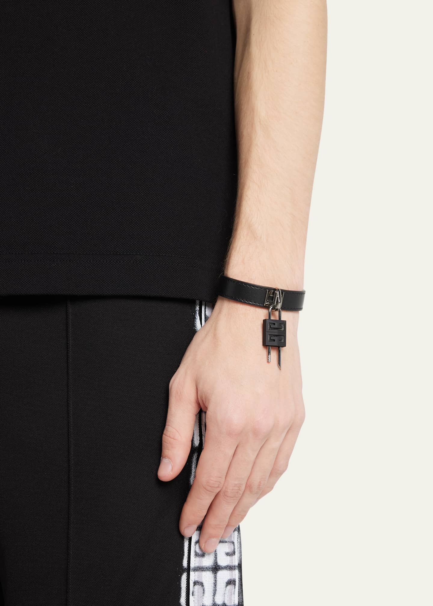 Givenchy Men's 4G-Lock Leather Bracelet - Bergdorf Goodman