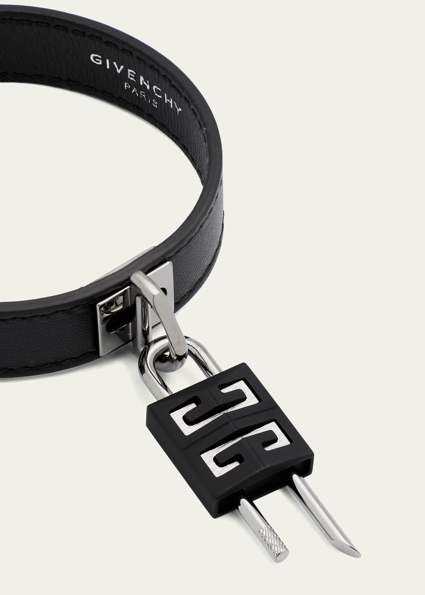 Givenchy Men's 4G-Lock Leather Bracelet - Bergdorf Goodman