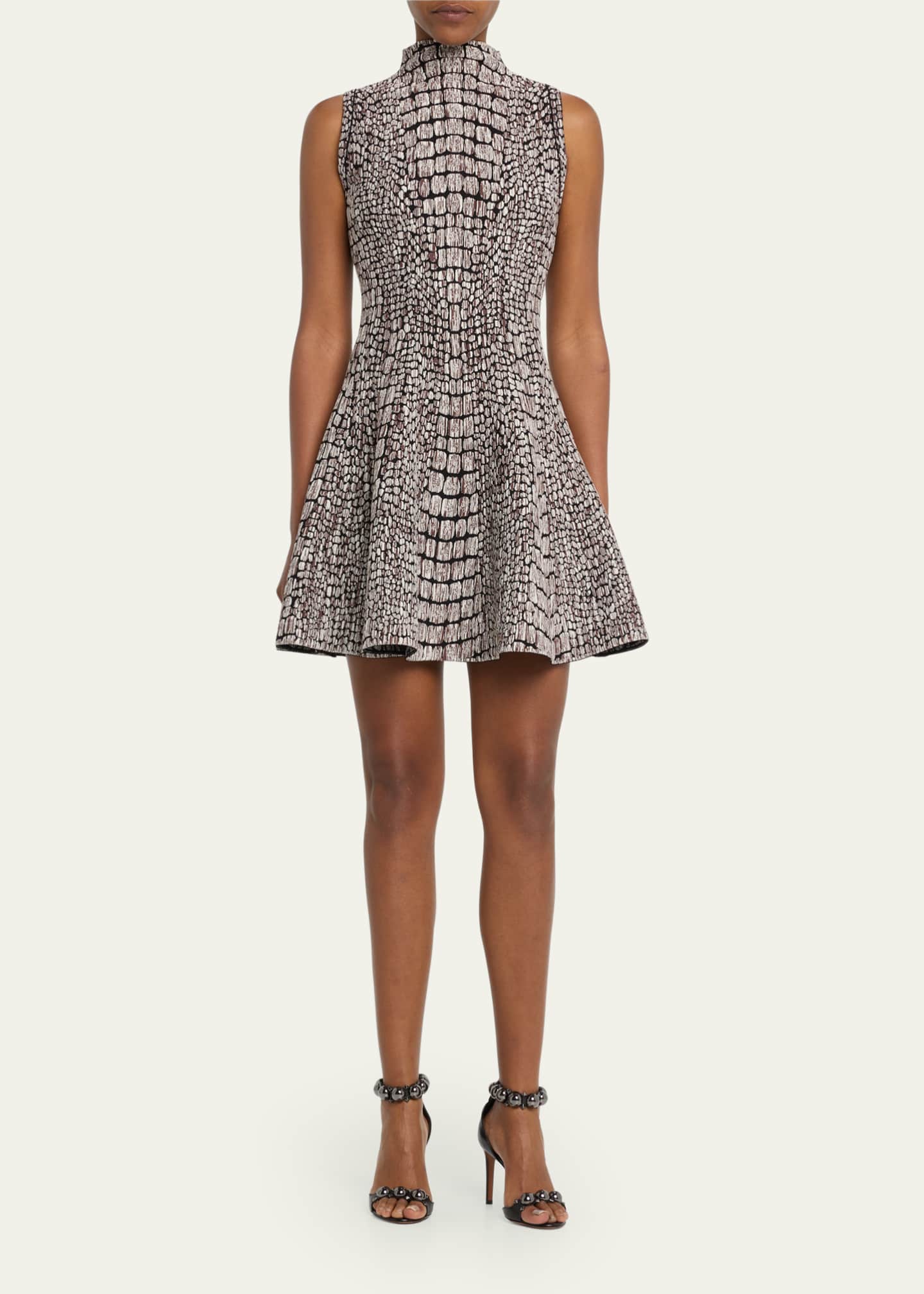 ALAIA Crocodile Print Jacquard Mini Dress - Bergdorf Goodman