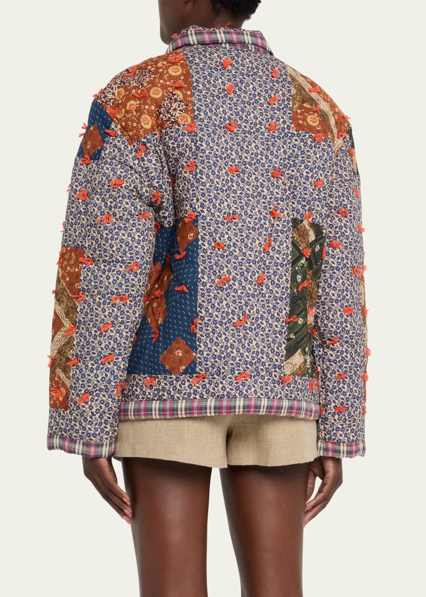 Bode Criss Cross Mix-Print Quilt Jacket - Bergdorf Goodman