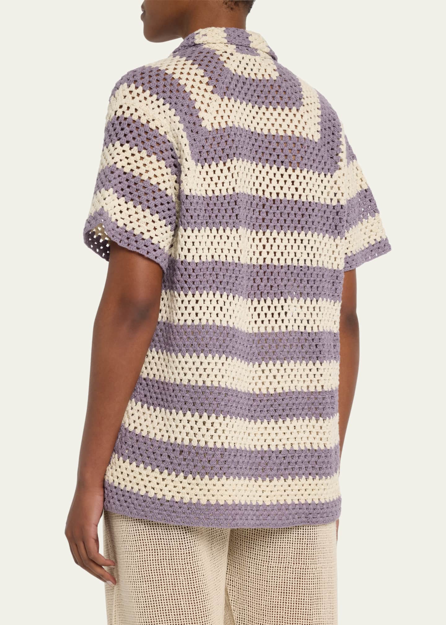 Bode Flagship Crochet Shirt - Bergdorf Goodman