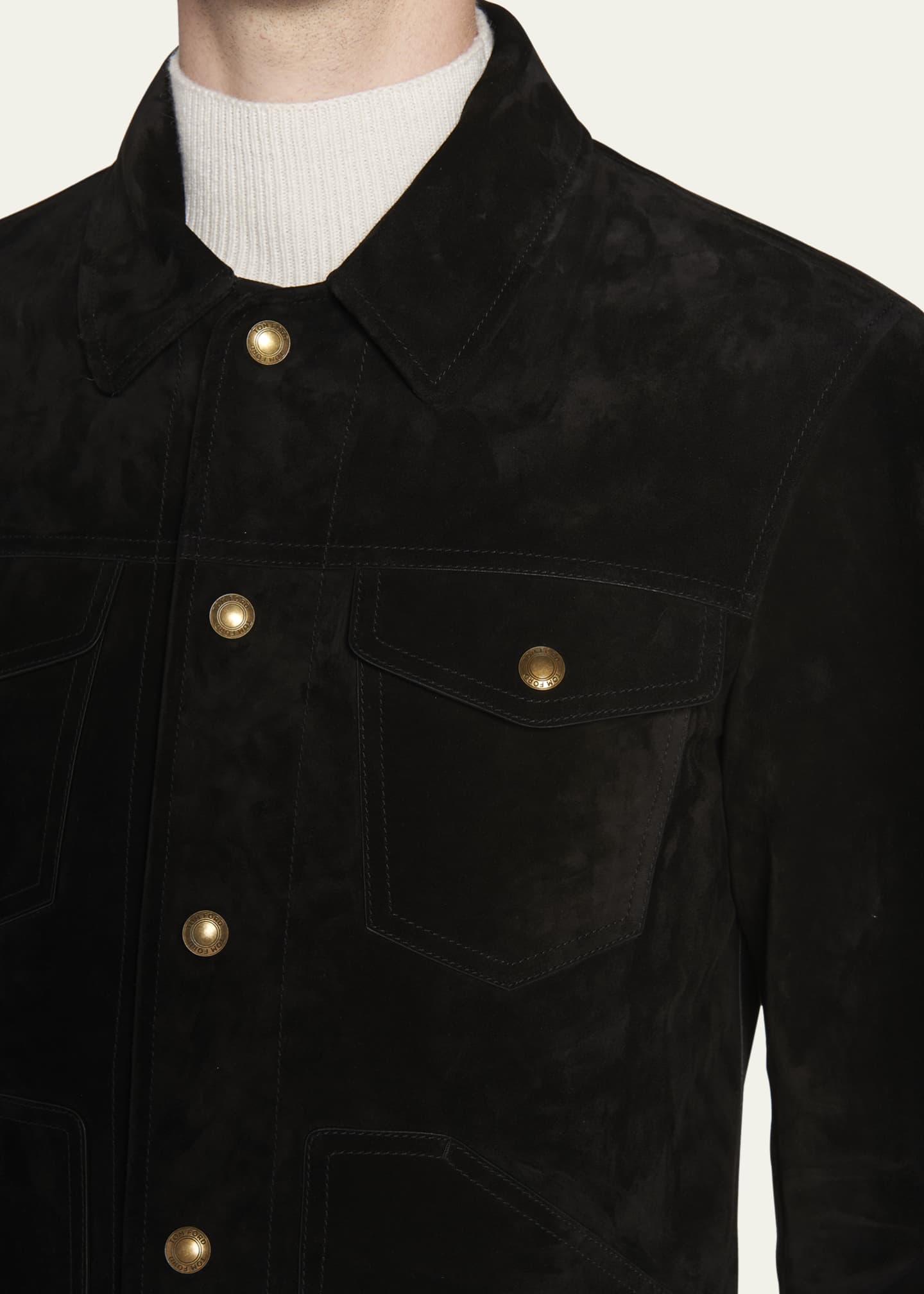 TOM FORD Men's Suede Western Jacket - Bergdorf Goodman