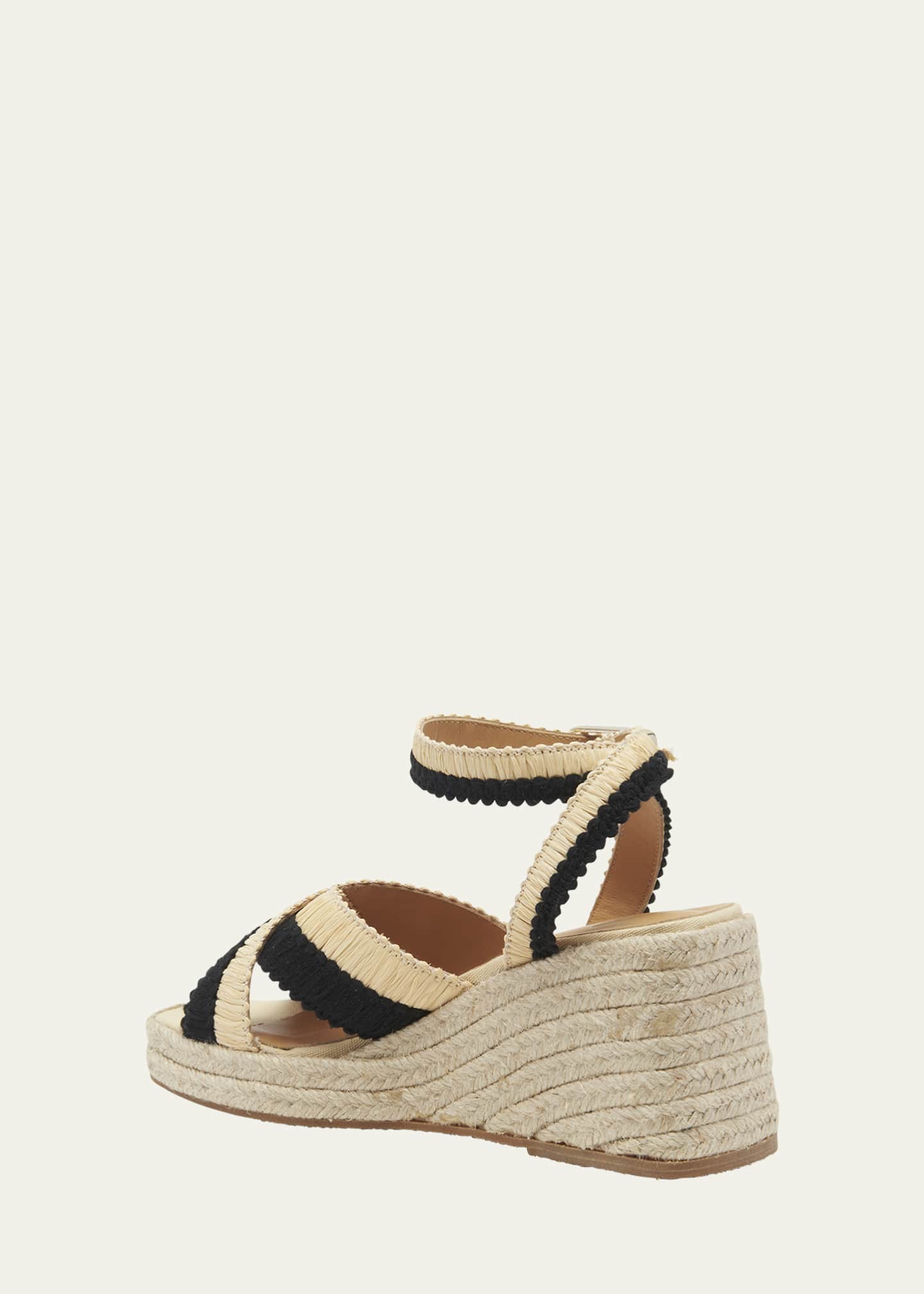 Castaner Tatiana Raffia Ankle-Strap Wedge Sandals - Bergdorf Goodman