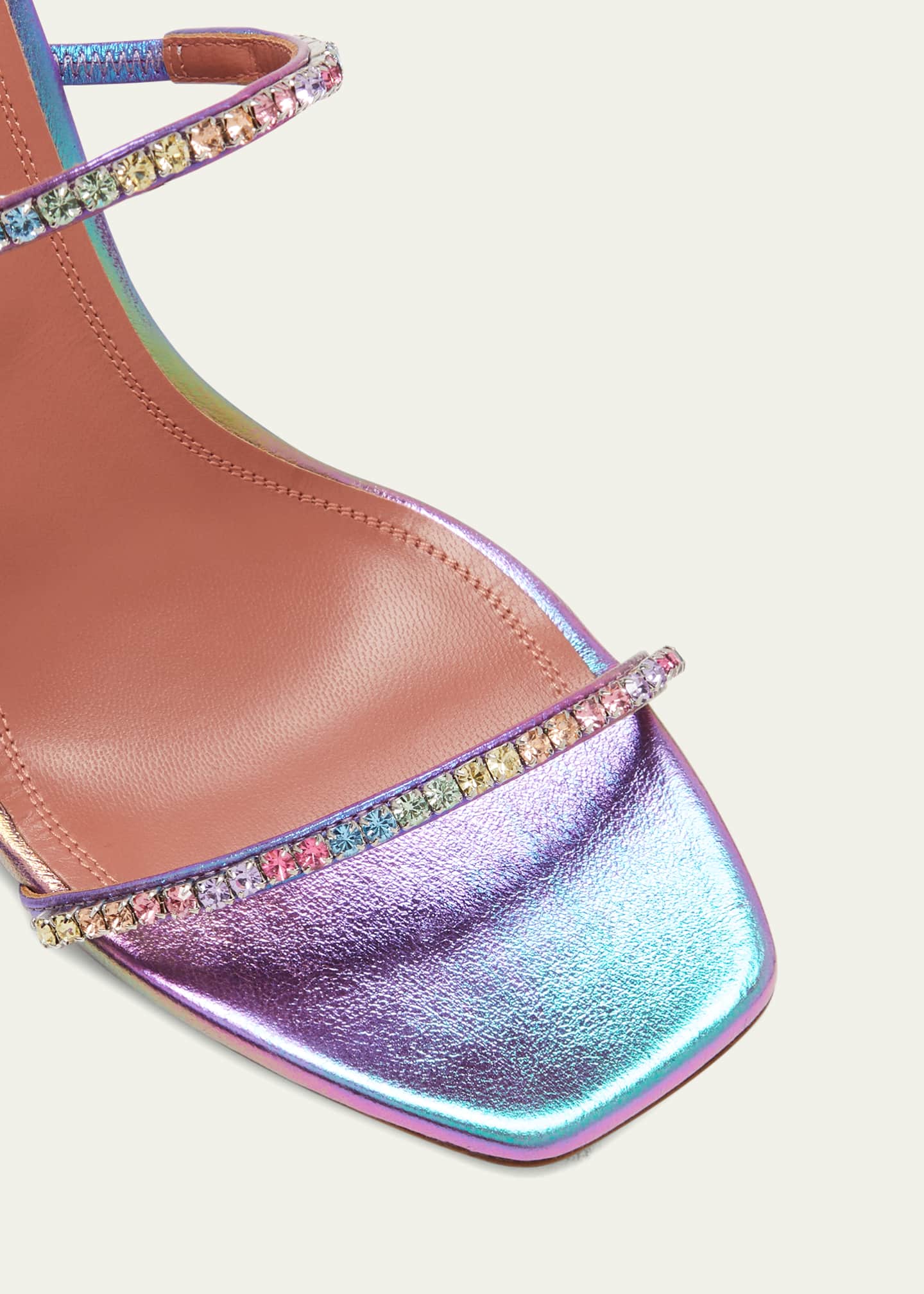 Amina Muaddi Gilda Unicorn Crystal Ankle-Strap Sandals - Bergdorf Goodman