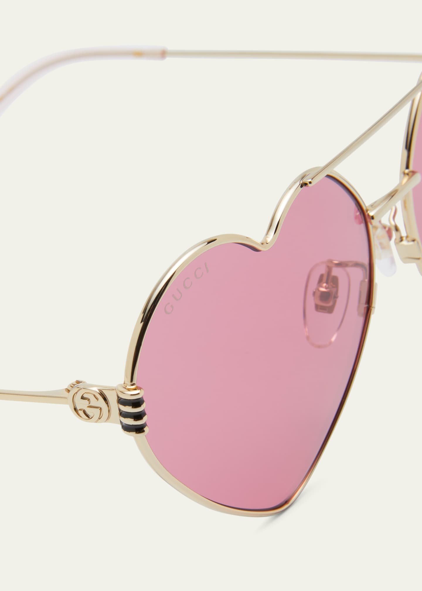 Gucci GG Heart-Shaped Metal Aviator Sunglasses - Bergdorf Goodman