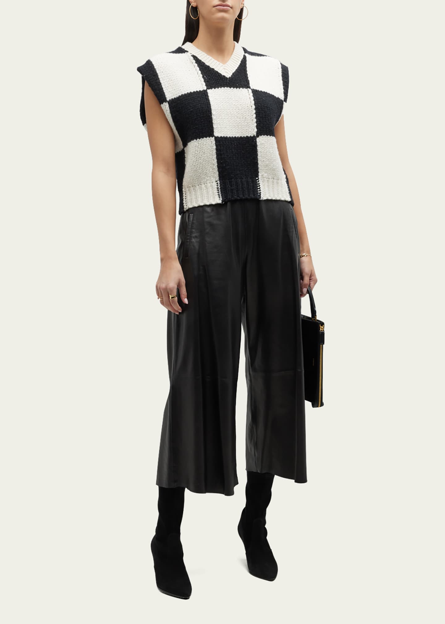 FRAME Checkered Sweater Vest - Bergdorf Goodman