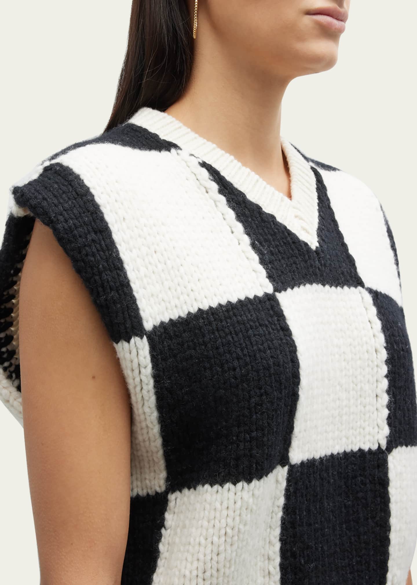 FRAME Checkered Sweater Vest - Bergdorf Goodman