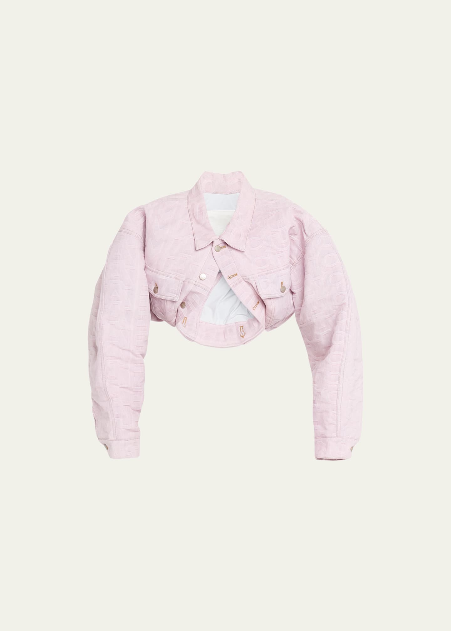 Marc Jacobs Logo-Print Cropped Denim Jacket - Bergdorf Goodman