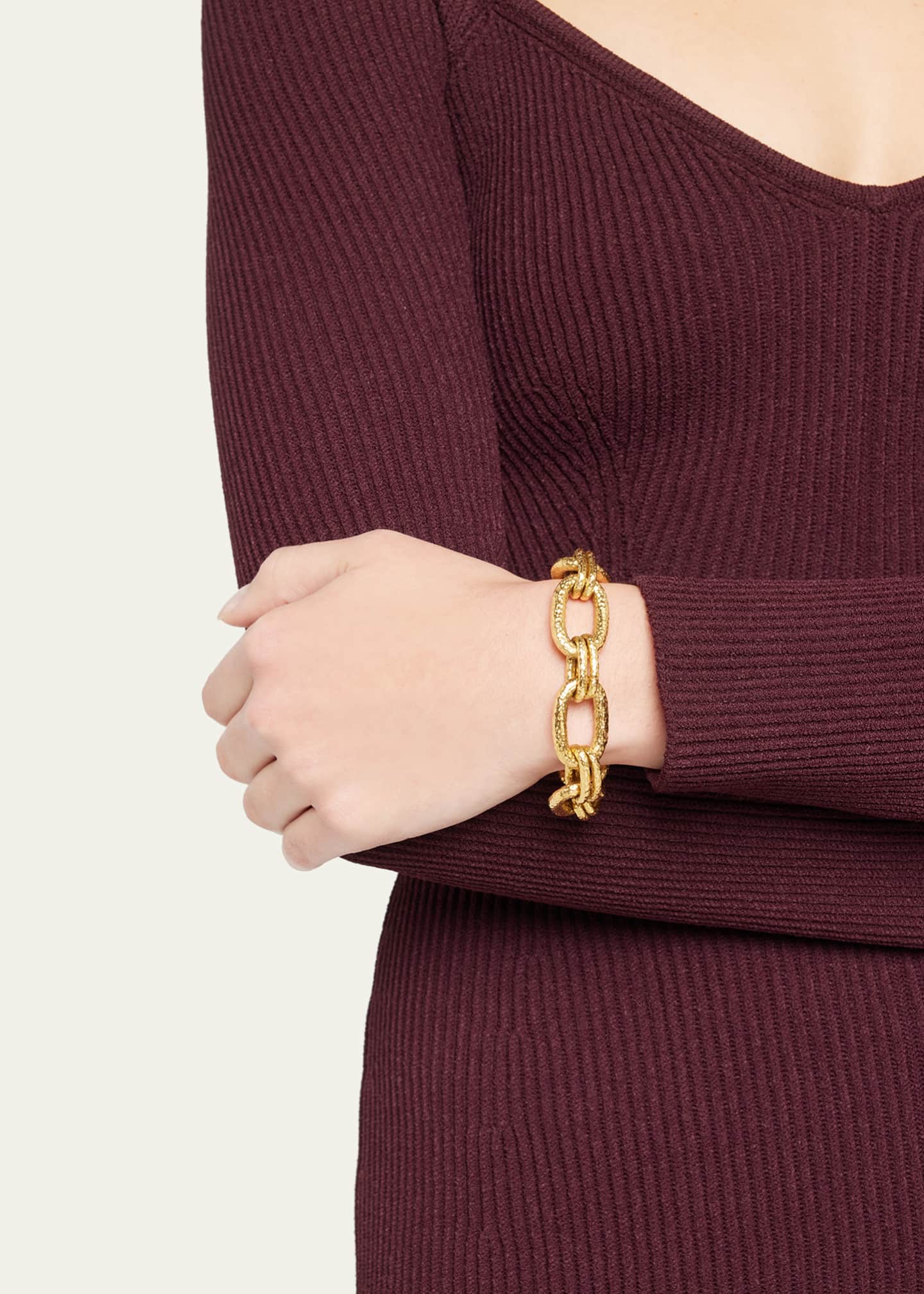 Ben-Amun 24K Hammered Chunky Cable Chain Bracelet - Bergdorf Goodman