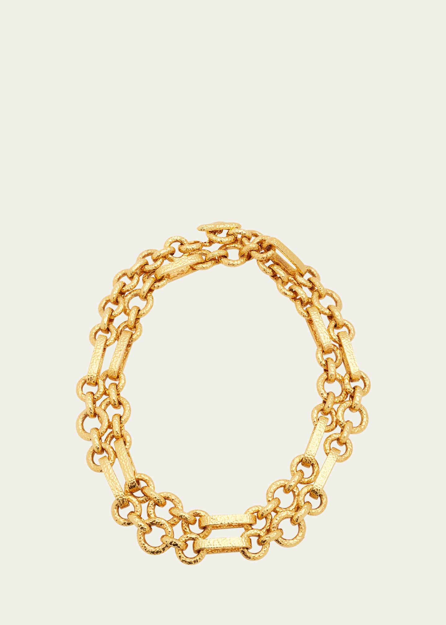 Ben-Amun 24K Yellow Gold Hammered Cable Chain Necklace - Bergdorf Goodman