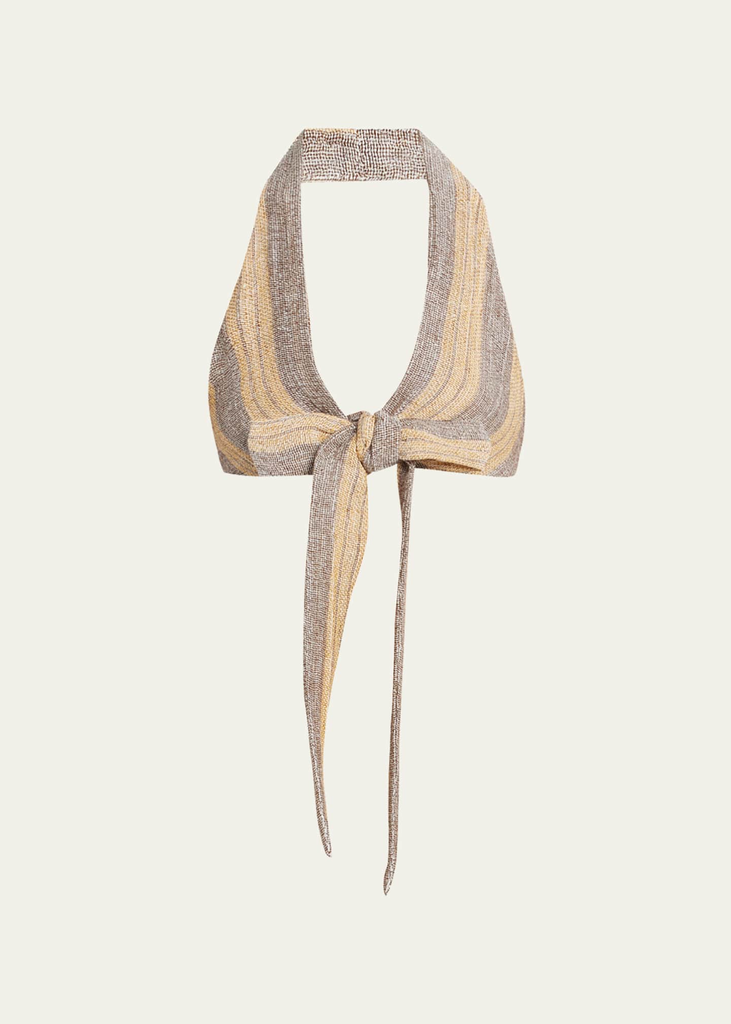 Lisa Marie Fernandez Farrah Striped Gauze Halter Top - Bergdorf Goodman