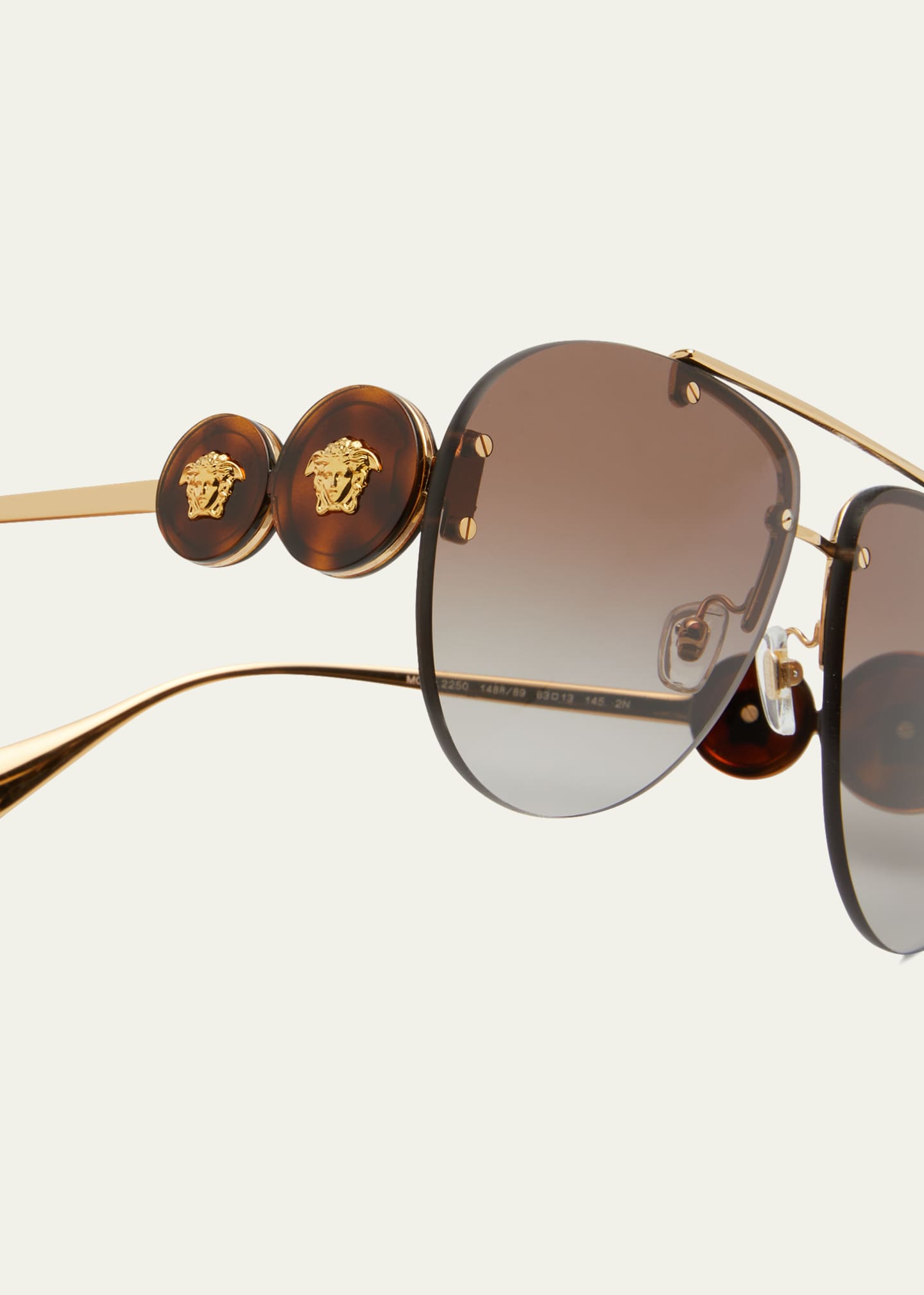 Versace Medusa Double-Bridge Rimless Sunglasses - Gradient - Bergdorf ...