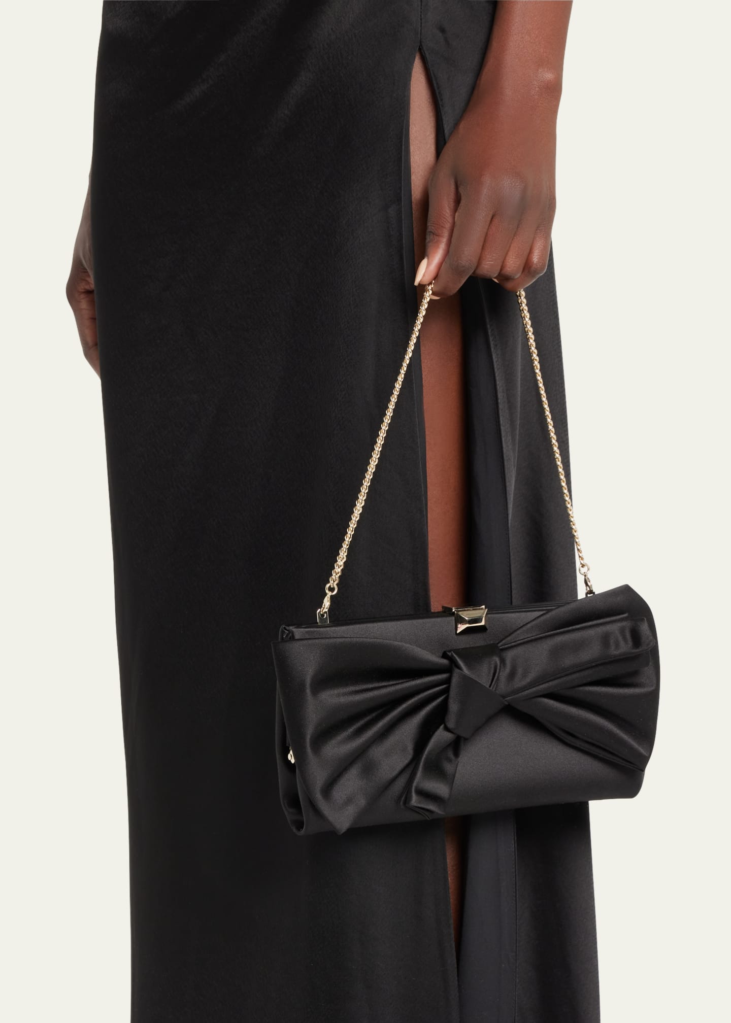 Stuart Weitzman The VIP Loveknot Satin Clutch Bag - Bergdorf Goodman
