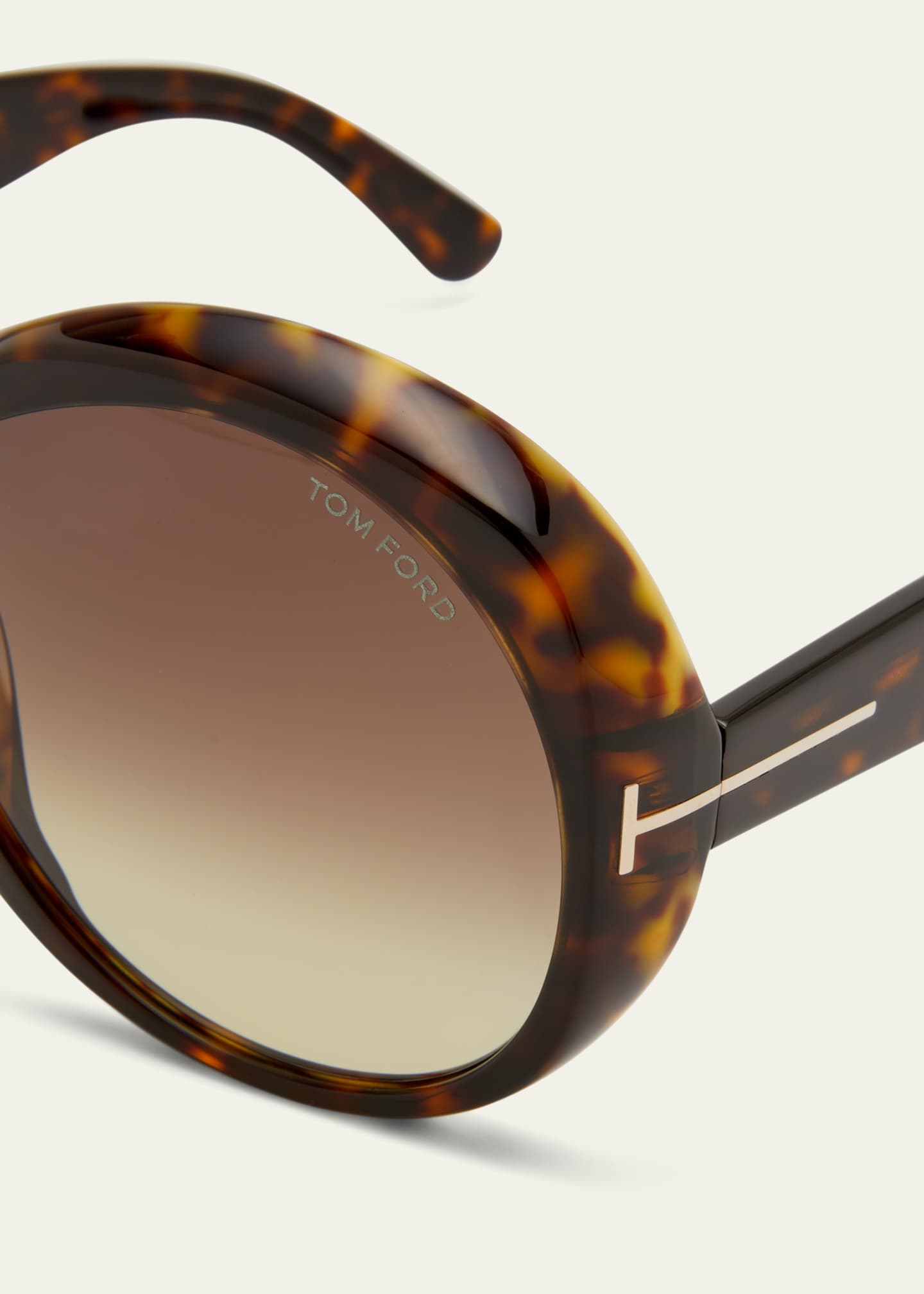 TOM FORD Round Havana Plastic Sunglasses - Bergdorf Goodman