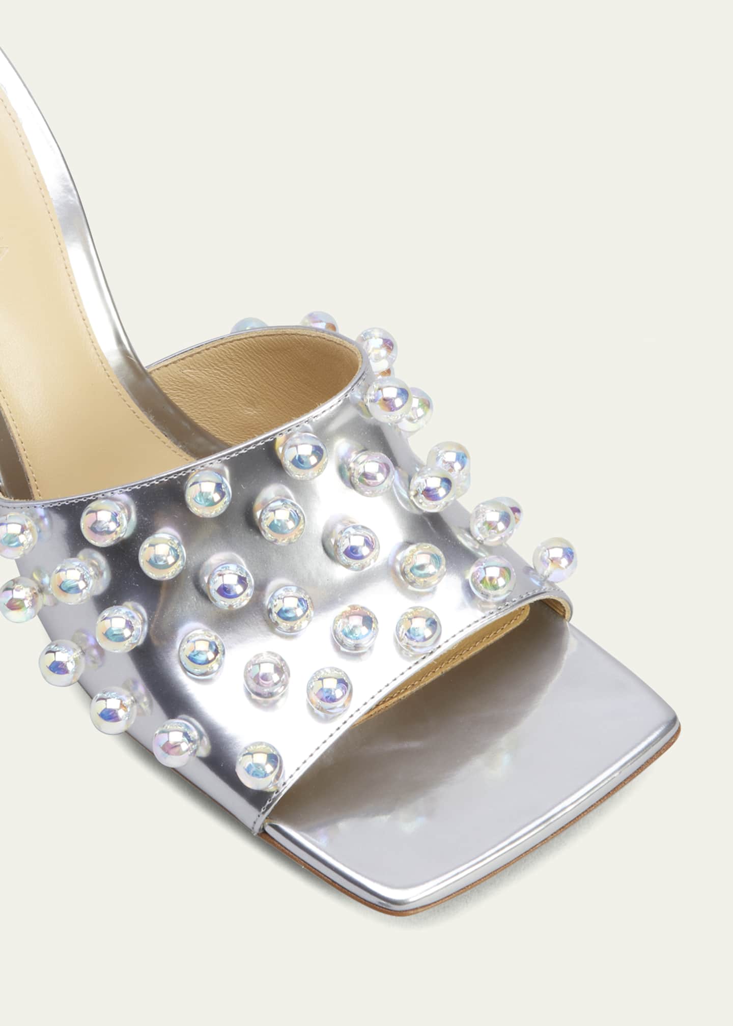 Bottega Veneta Sphere Stud Metallic Mule Sandals - Bergdorf Goodman