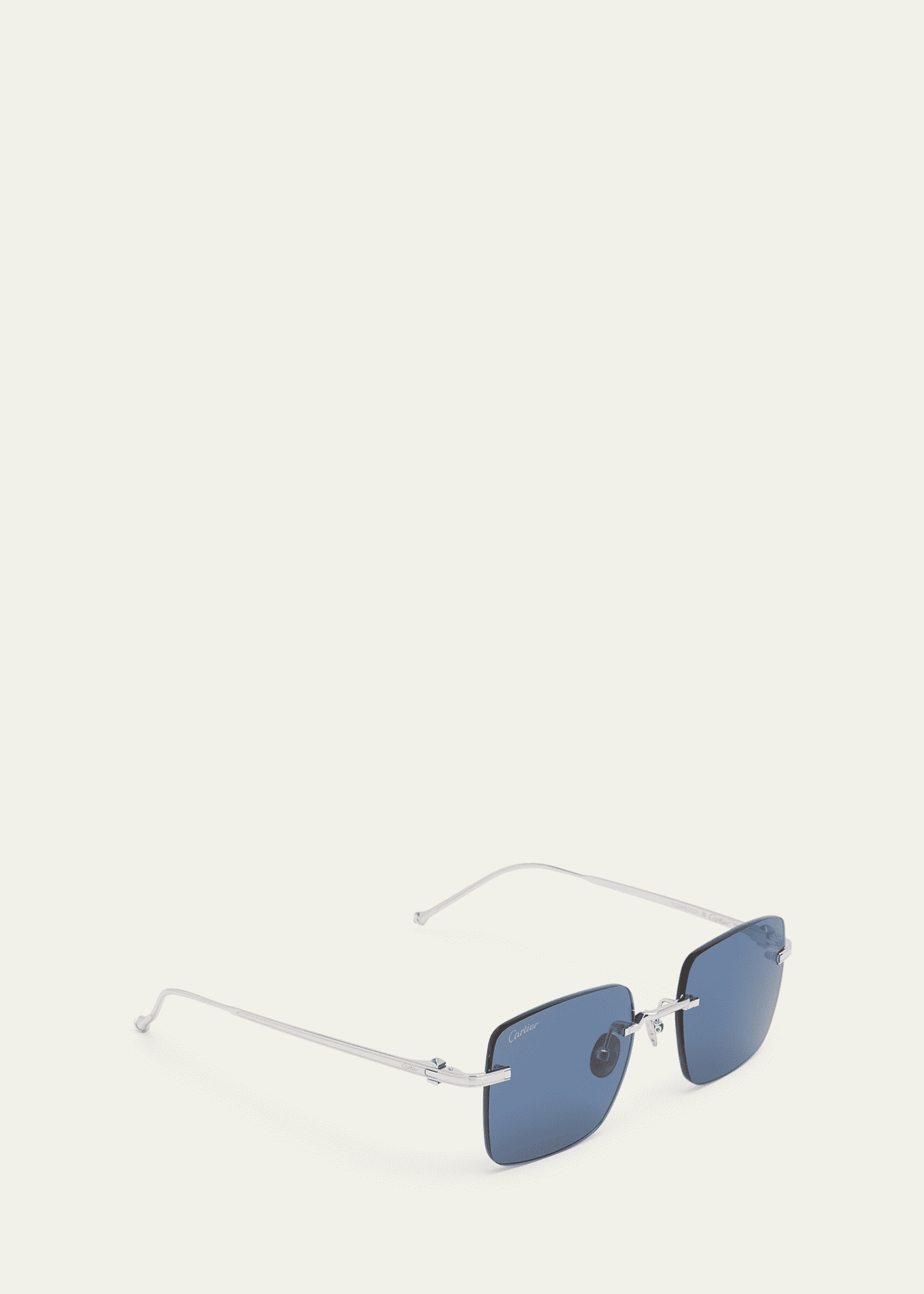 Cartier Men's Rimless Rectangle Metal Sunglasses - Bergdorf Goodman