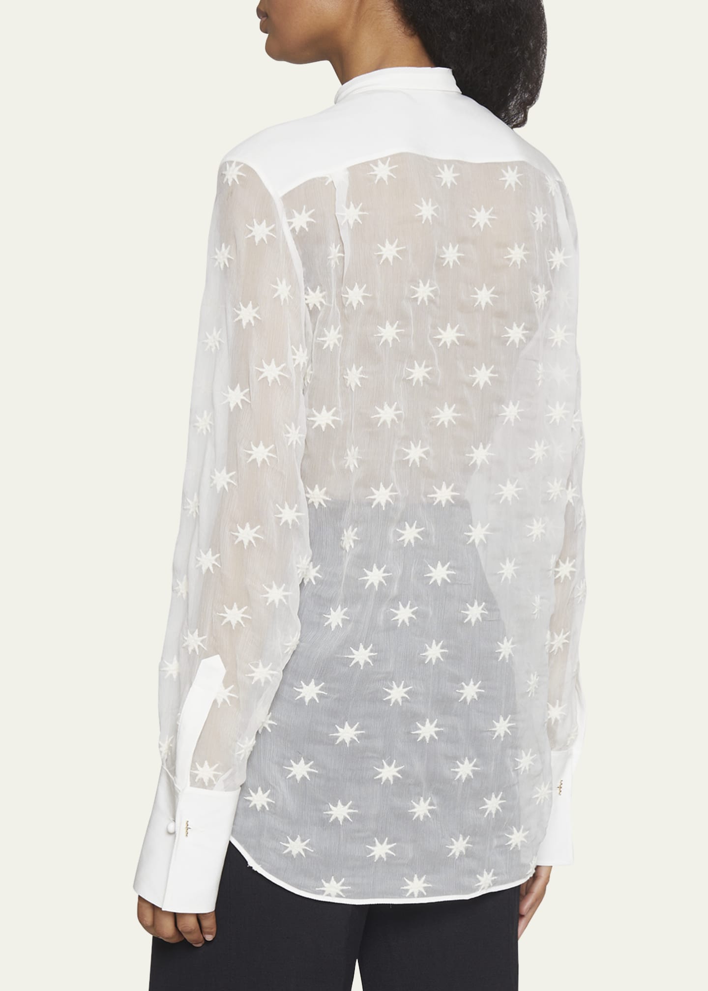 Chloe Embroidered Bib Blouse - Bergdorf Goodman