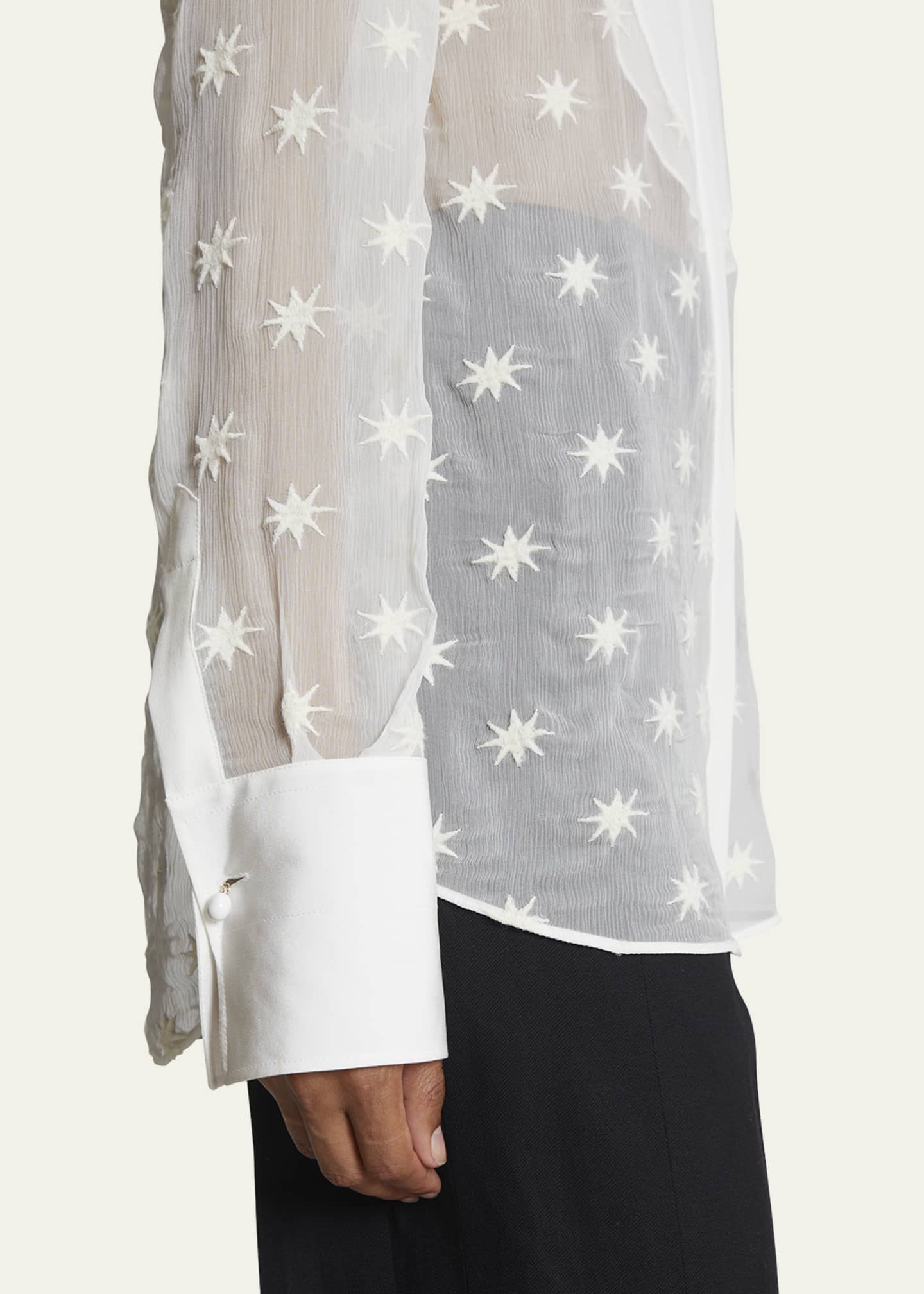 Chloe Embroidered Bib Blouse - Bergdorf Goodman