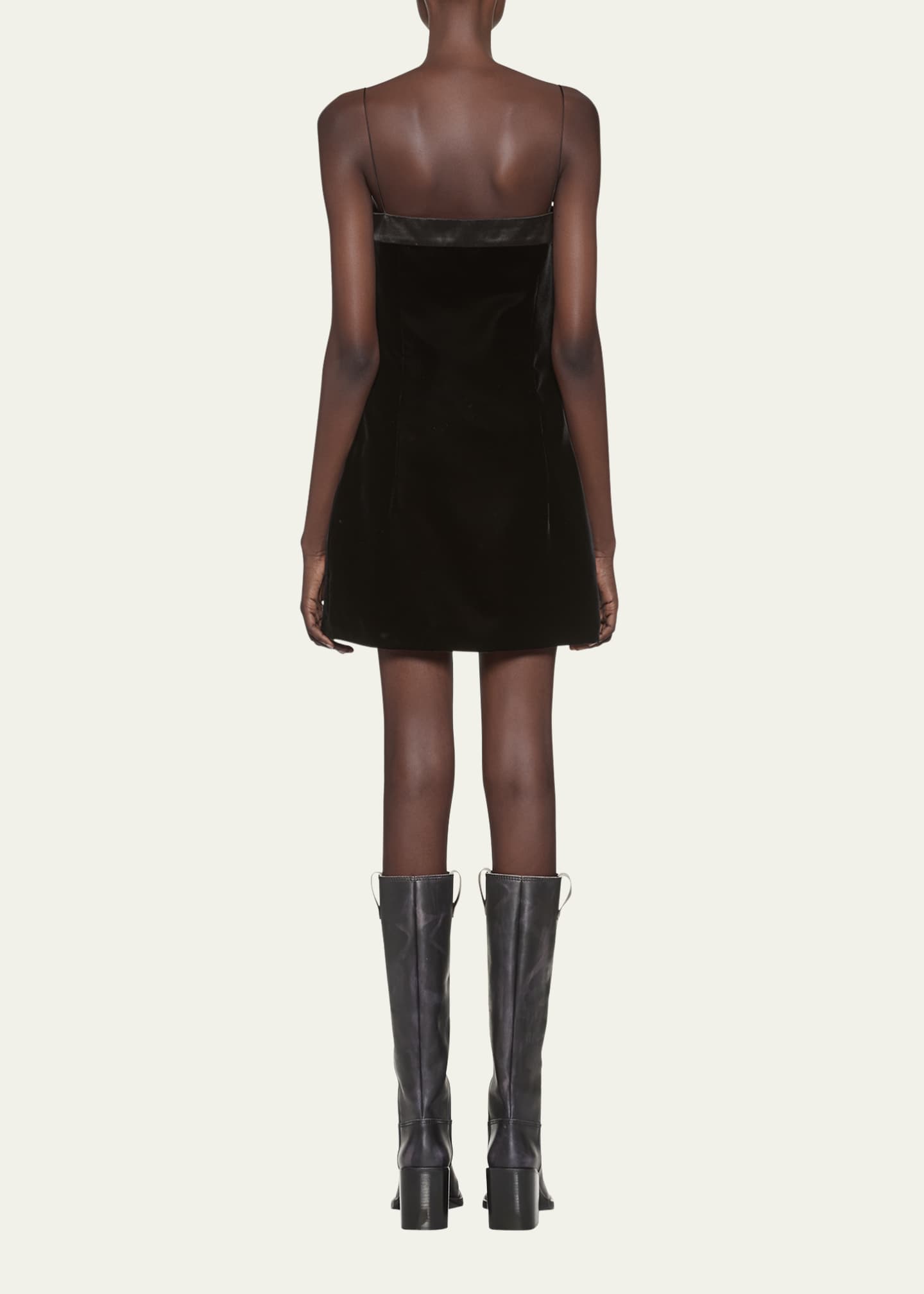 Miu Miu Velvet Bow Mini Dress - Bergdorf Goodman