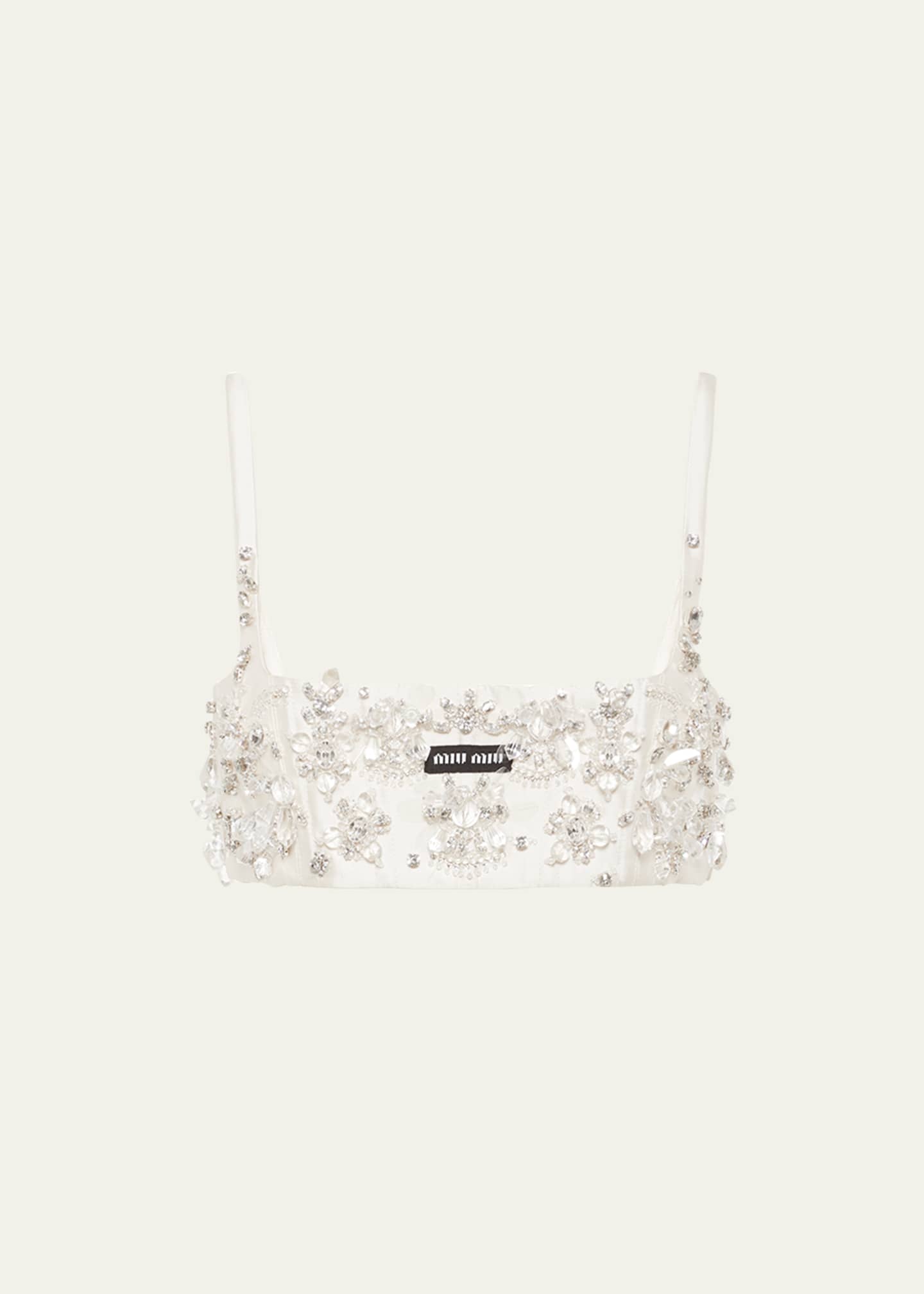 Miu Miu Embellished Crop Top - Bergdorf Goodman